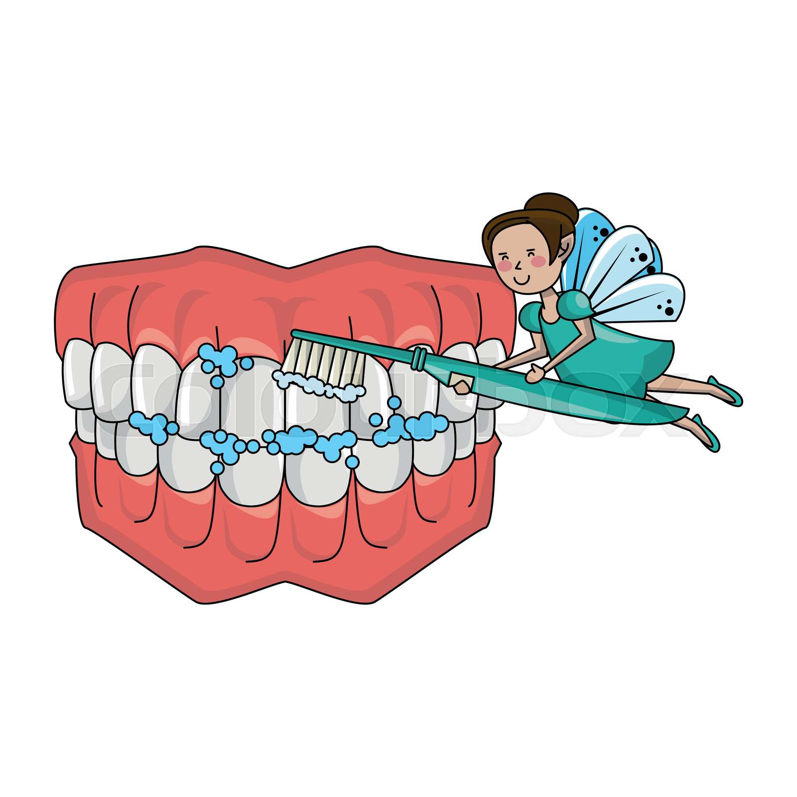 tooth fairy cute cartoon | Stock vector | Colourbox