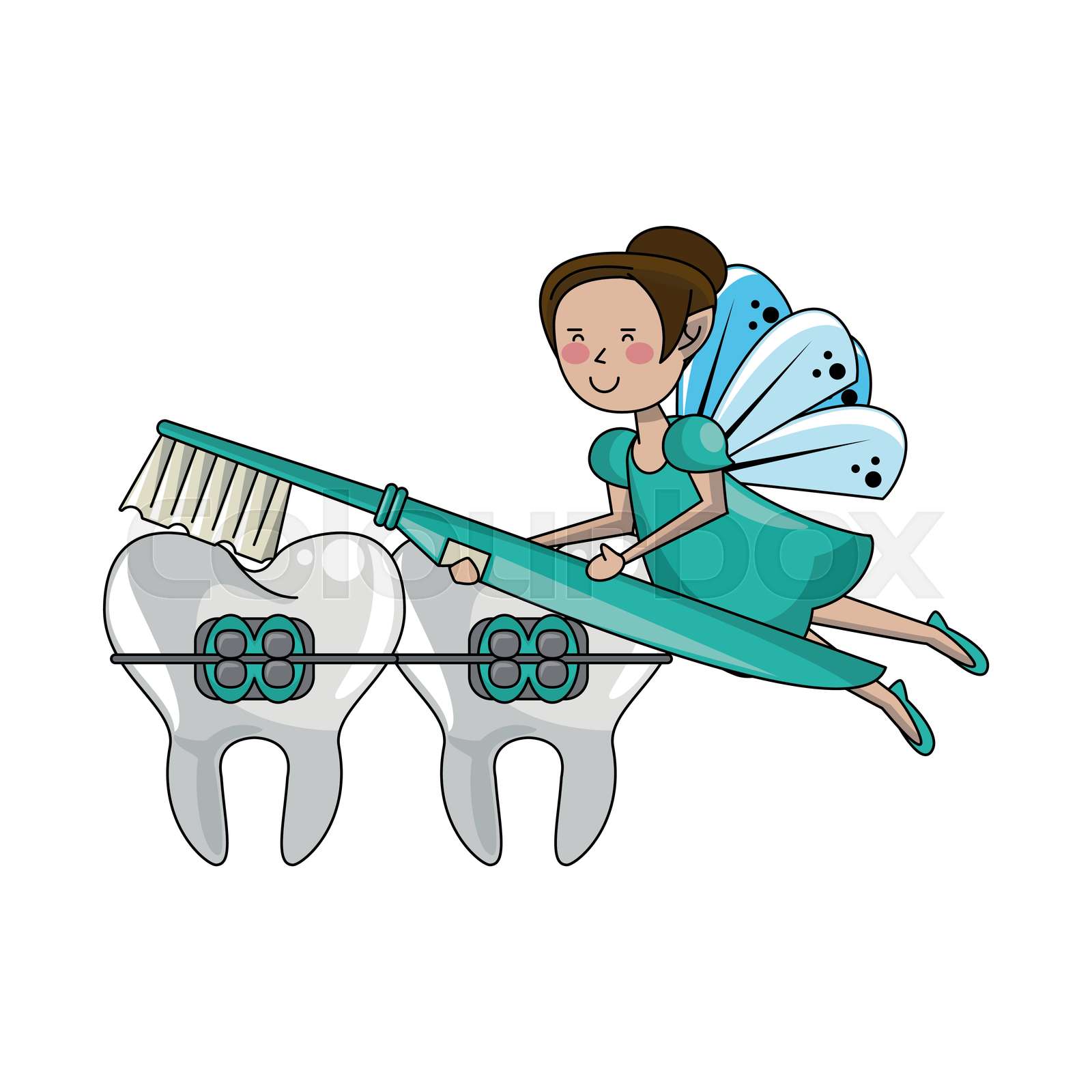 tooth fairy cute cartoon | Stock vector | Colourbox