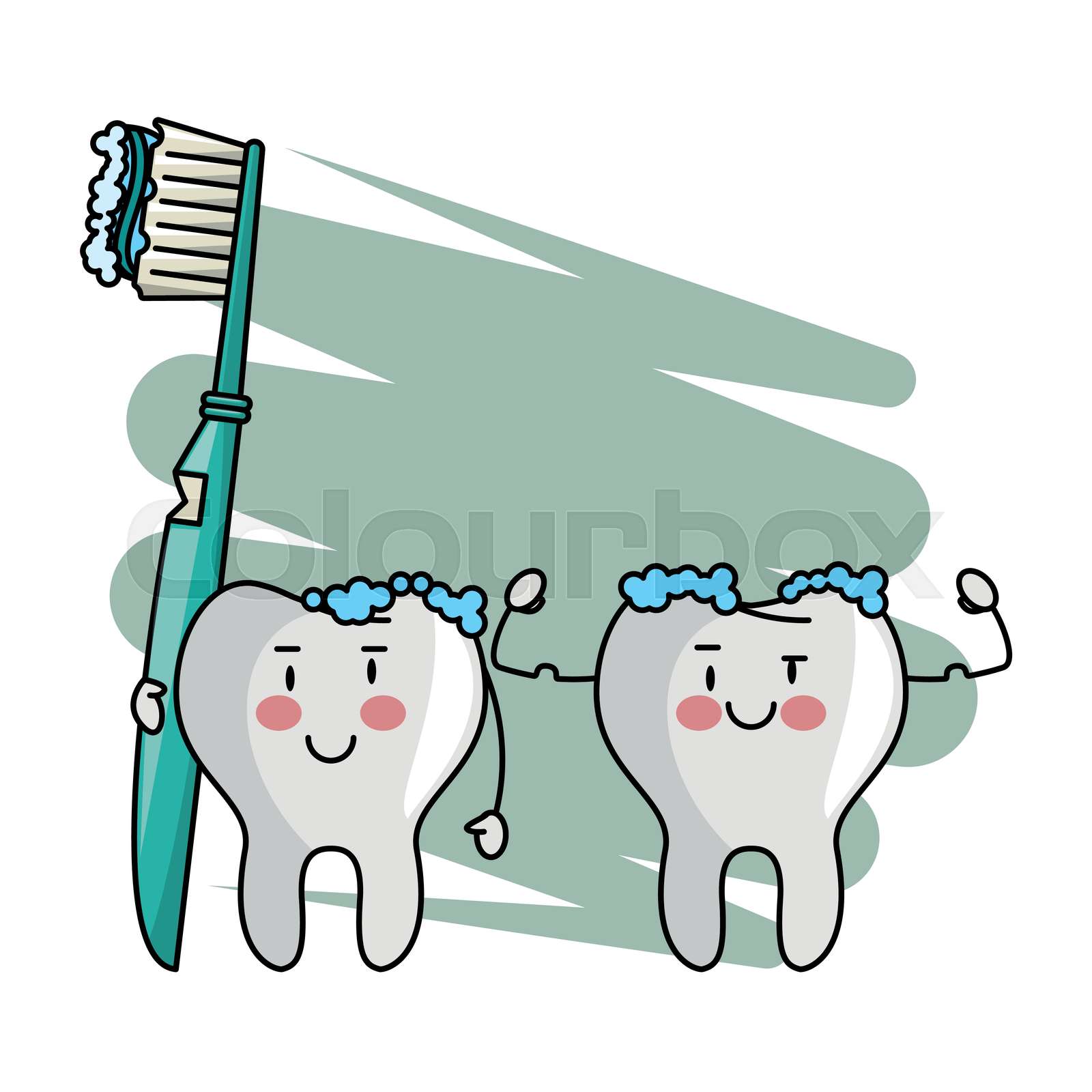 cartoon dental care teeth | Stock vector | Colourbox