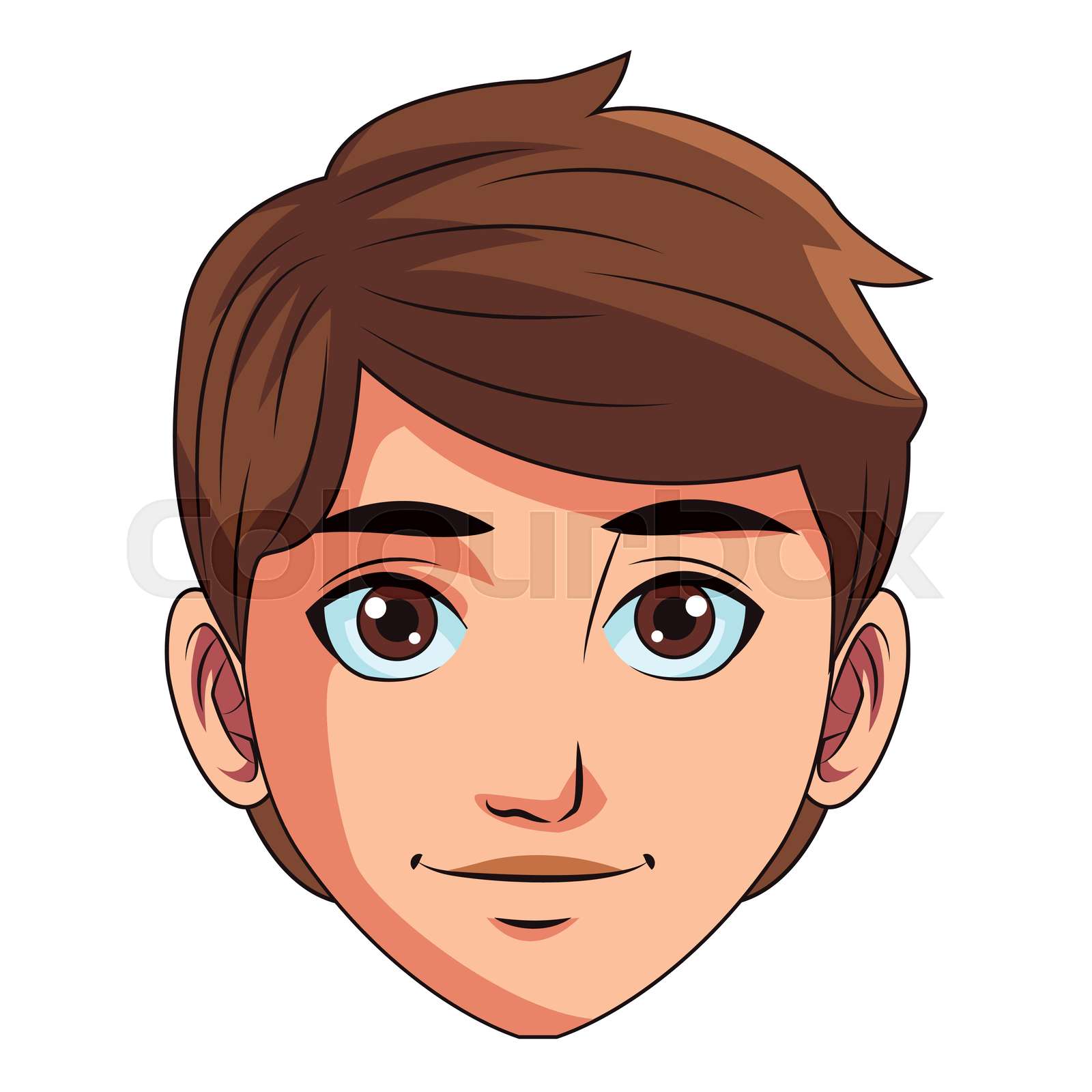 Young Man Face Cartoon