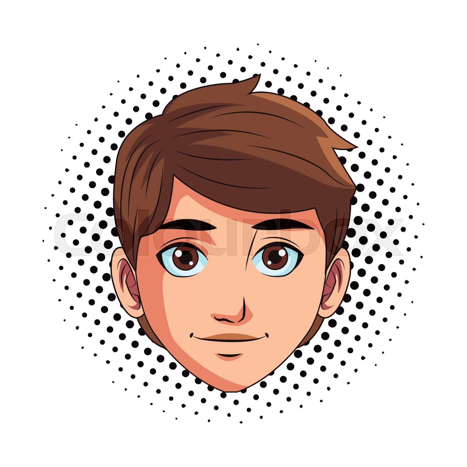 pop art man face | Stock vector | Colourbox