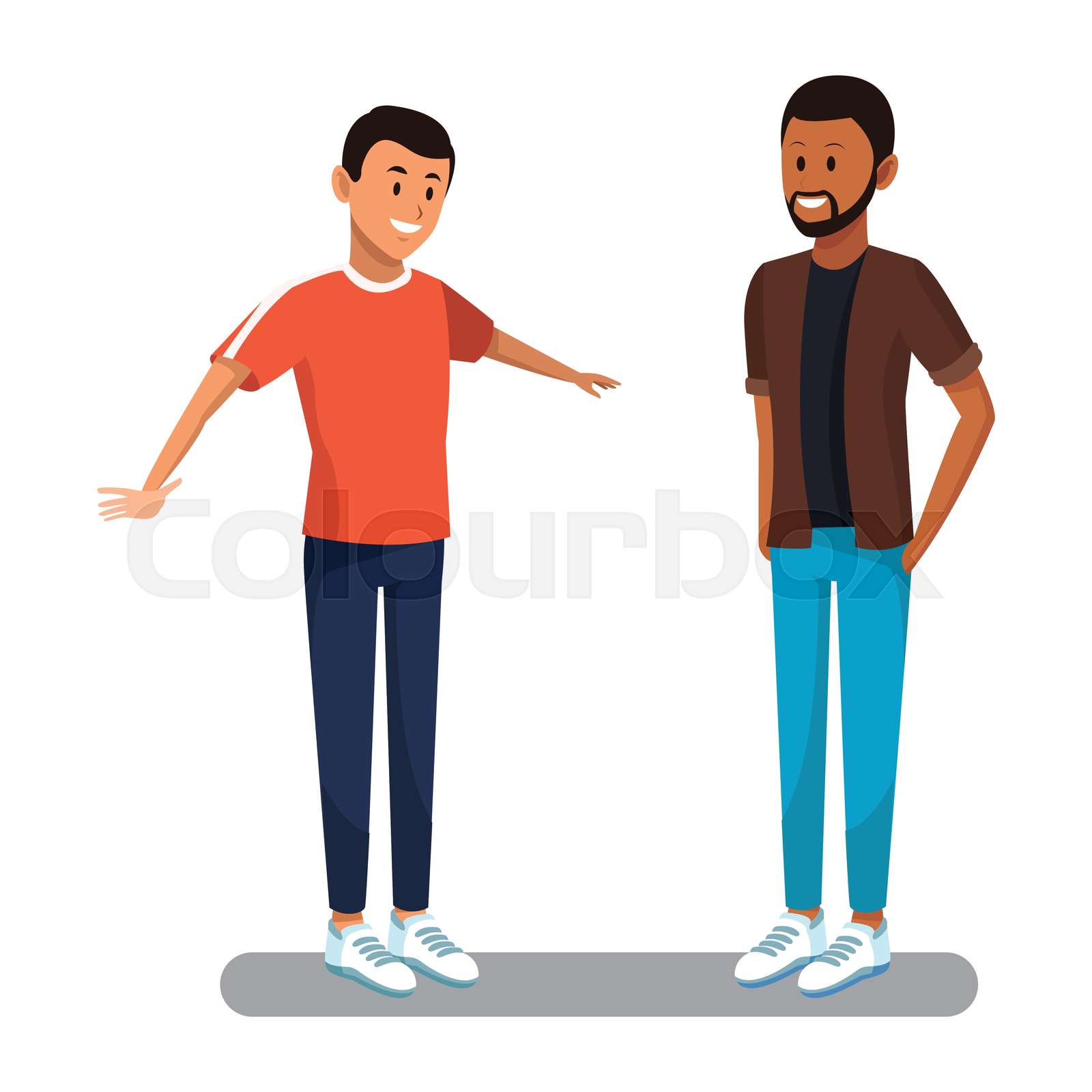 friends young men cartoon | Stock vector | Colourbox