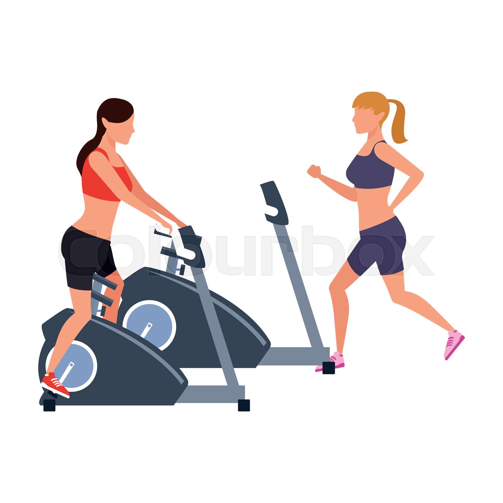 fitness machine cartoon | Stock vector | Colourbox