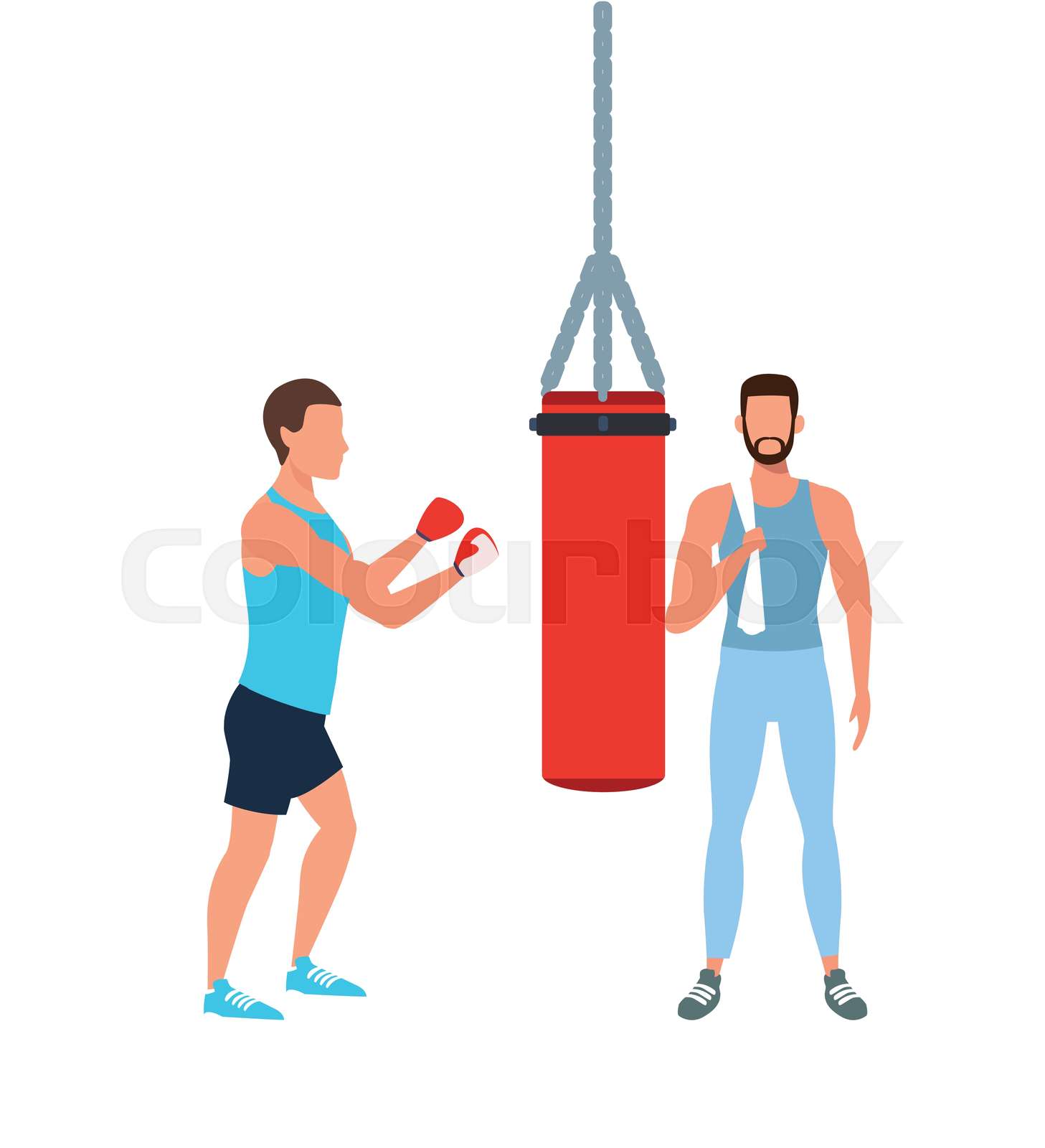 boxing people cartoon | Stock vector | Colourbox