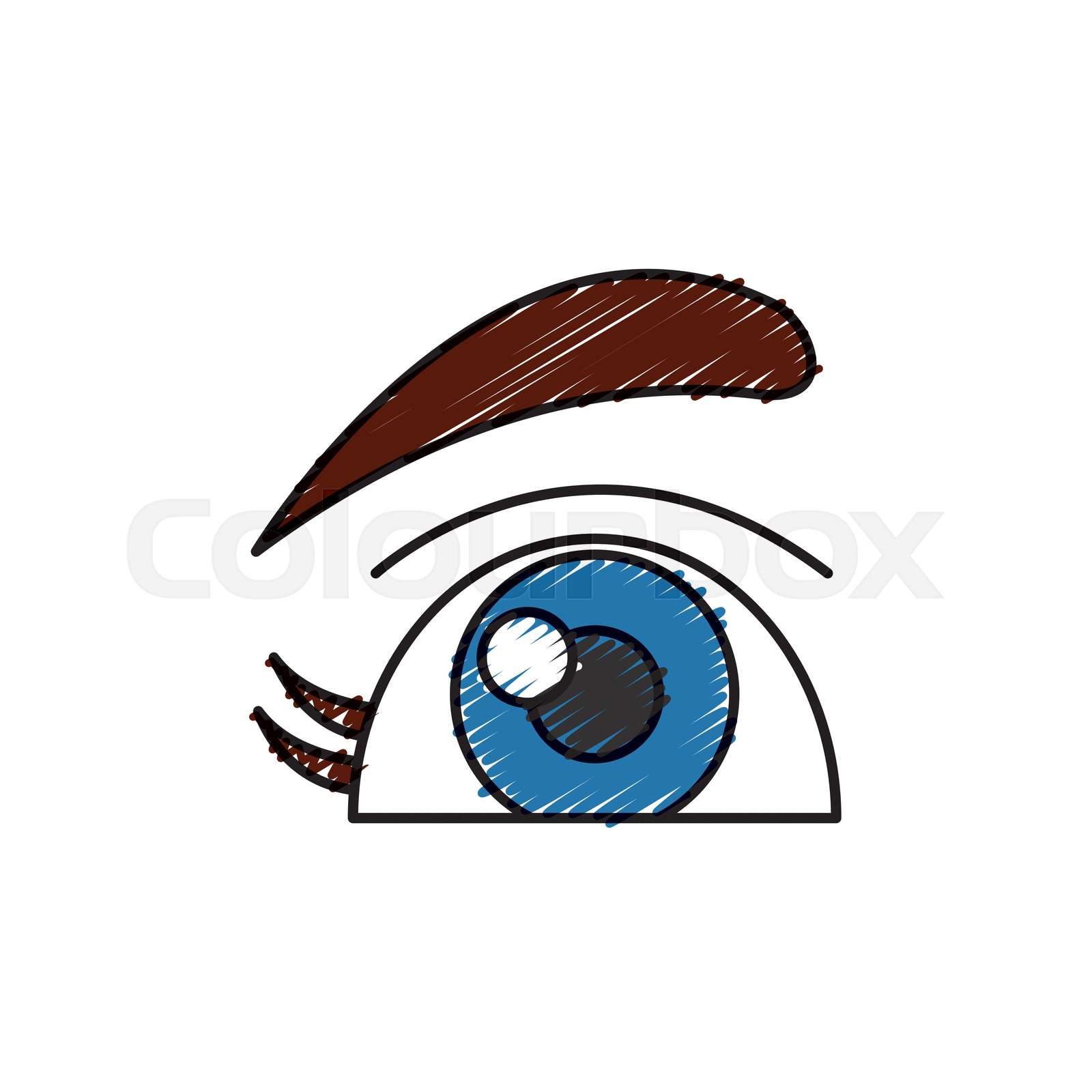 Beautiful eye cartoon | Stock vector | Colourbox