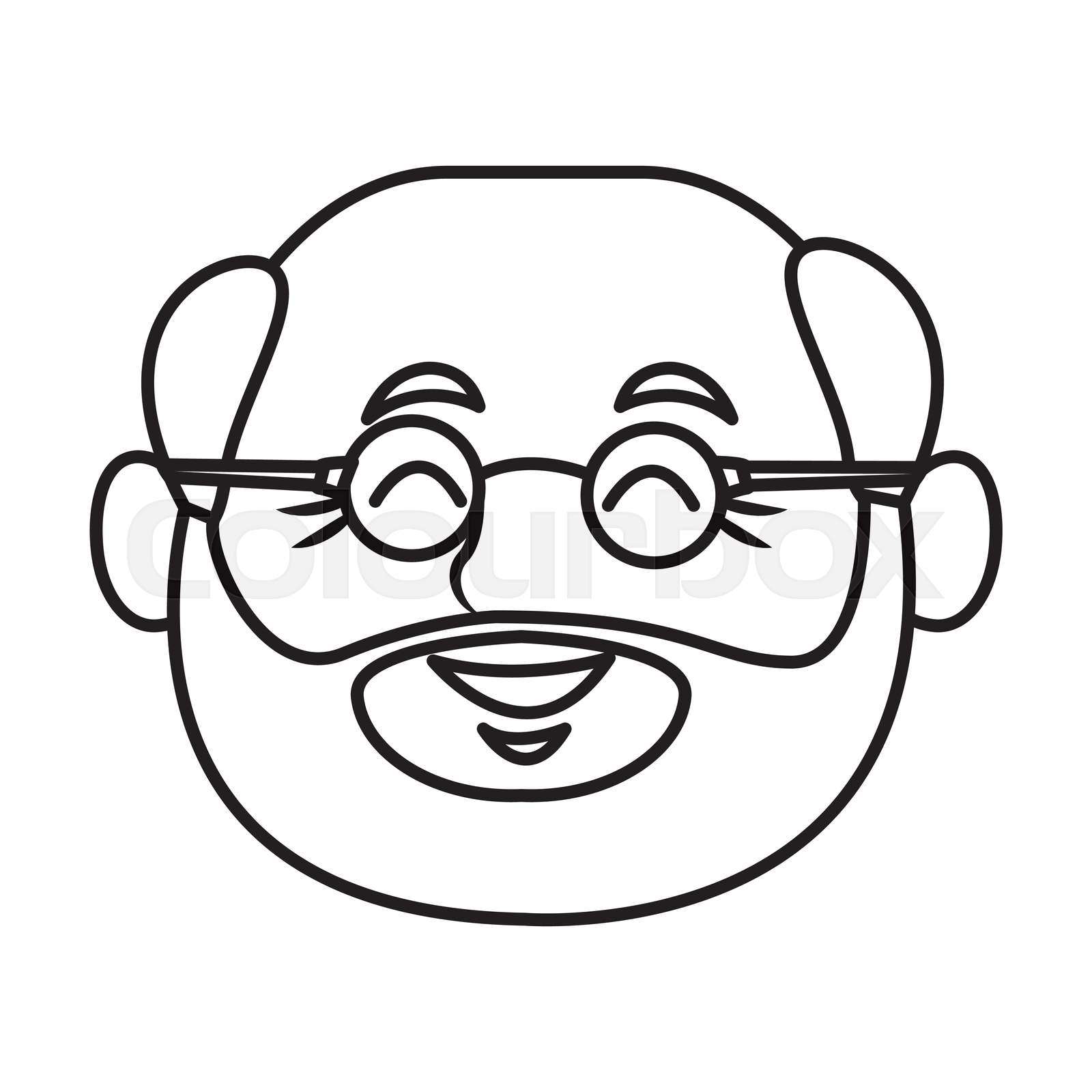 Grandfather Face Clipart Black And White