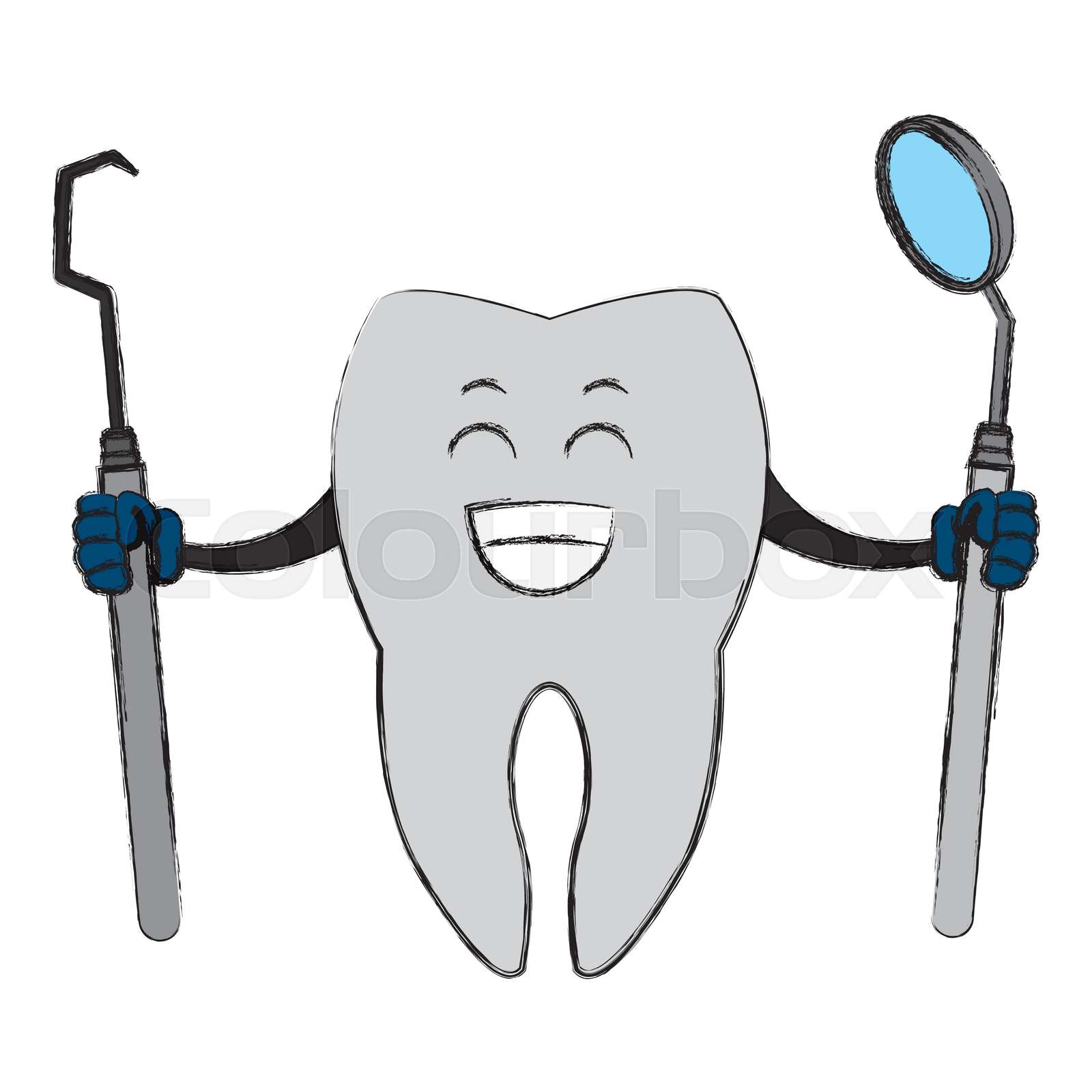 Dentist Tools Cartoon