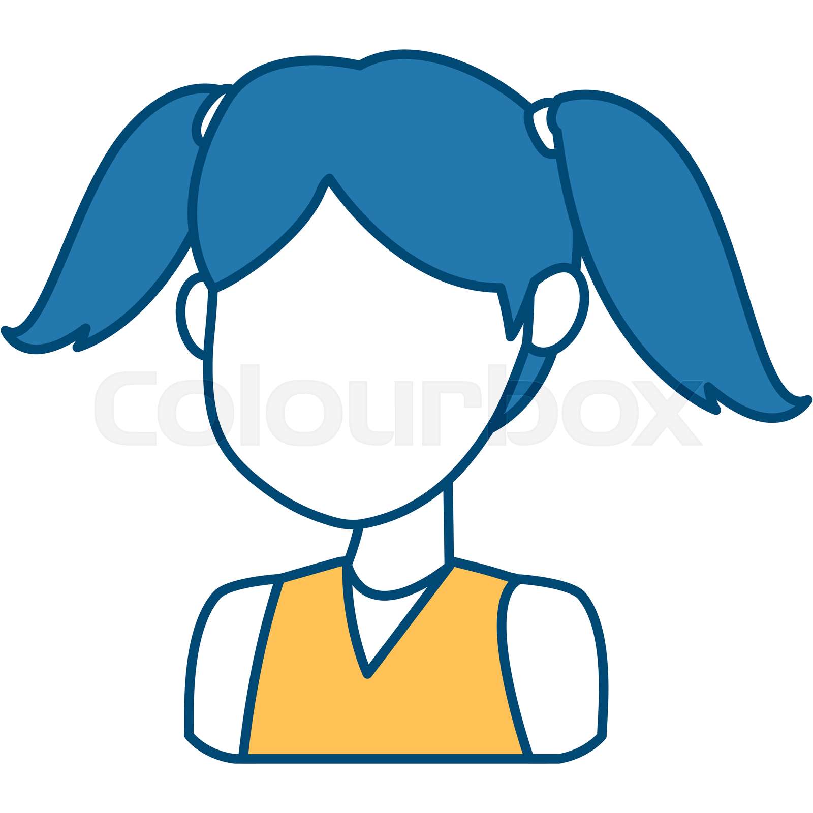 Girl faceless cartoon | Stock vector | Colourbox