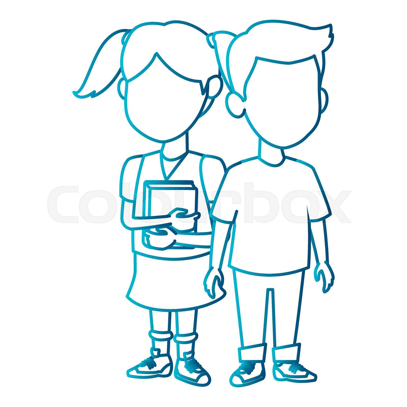 School kids friends cartoon | Stock vector | Colourbox