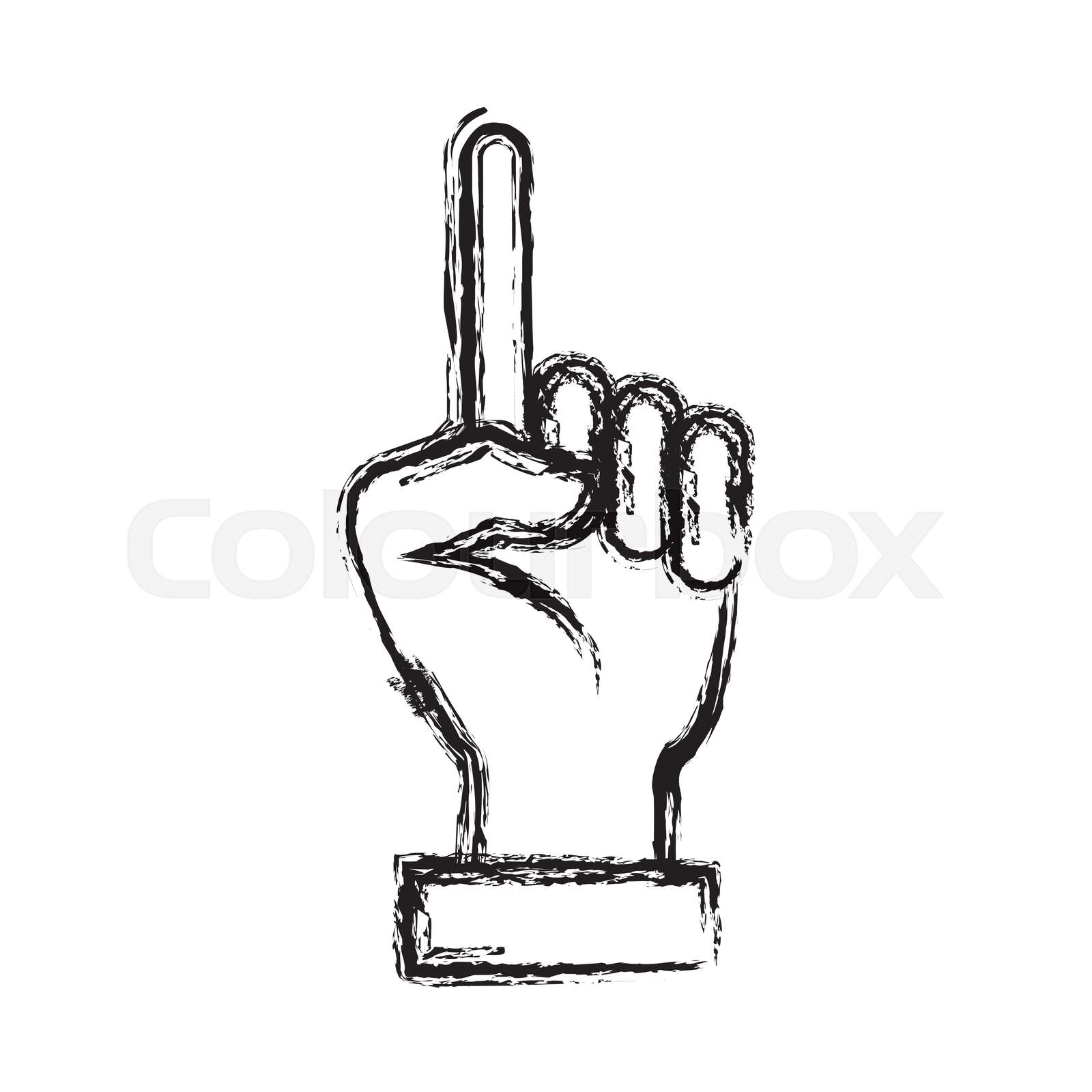 Hand number one symbol | Stock vector | Colourbox