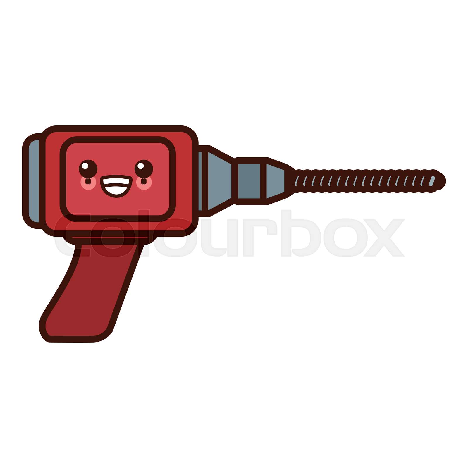 Drill Construction tool cute kawaii cartoon | Stock vector | Colourbox