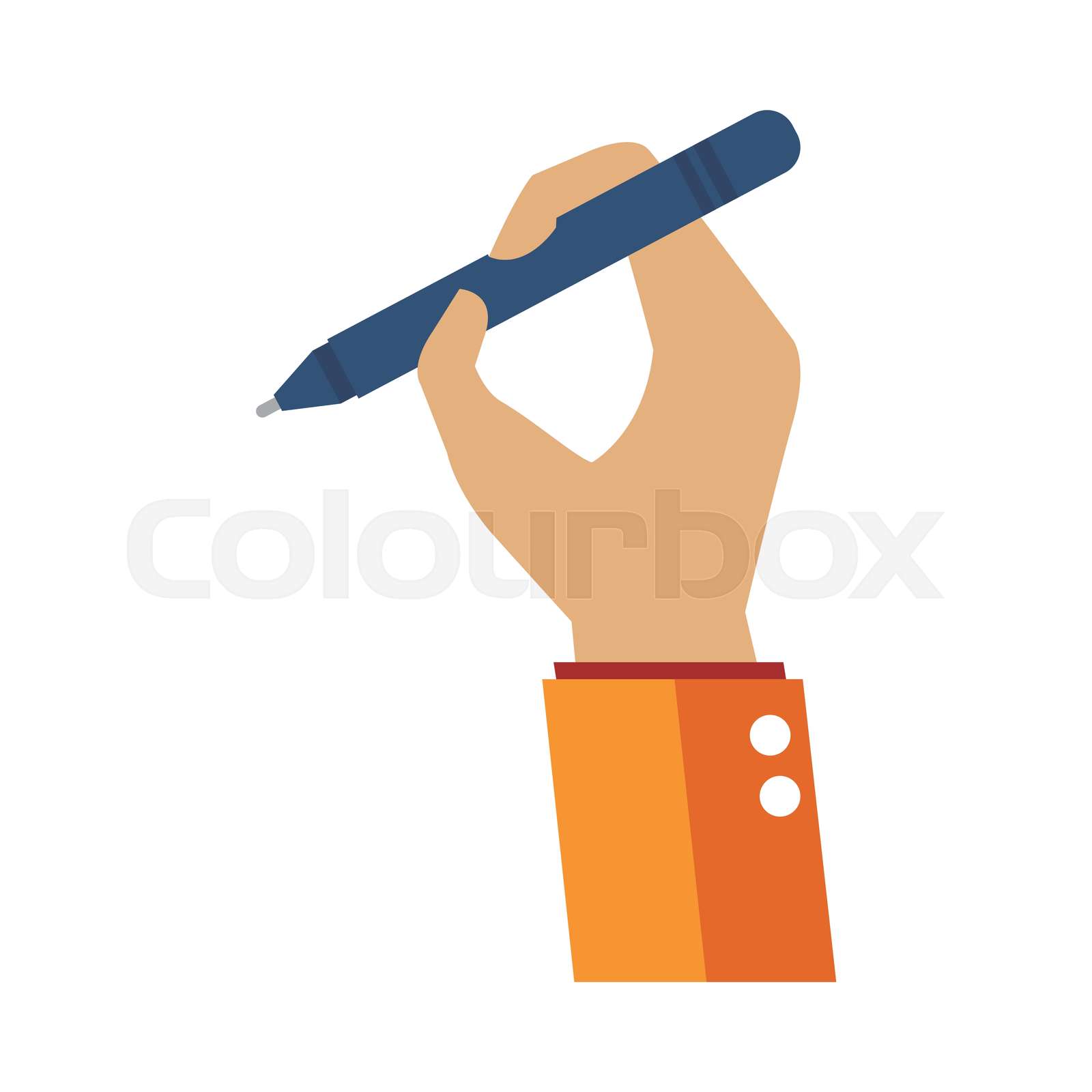 Hand holding a pen | Stock vector | Colourbox