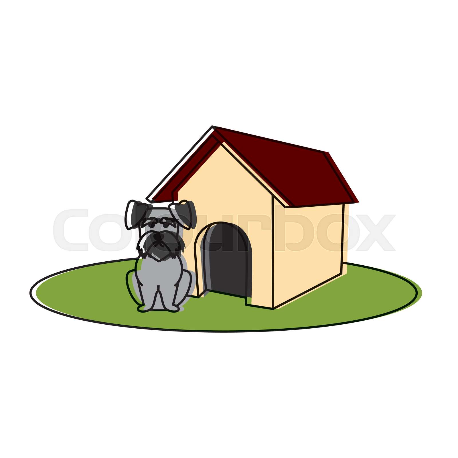 Dog house cartoon | Stock vector | Colourbox