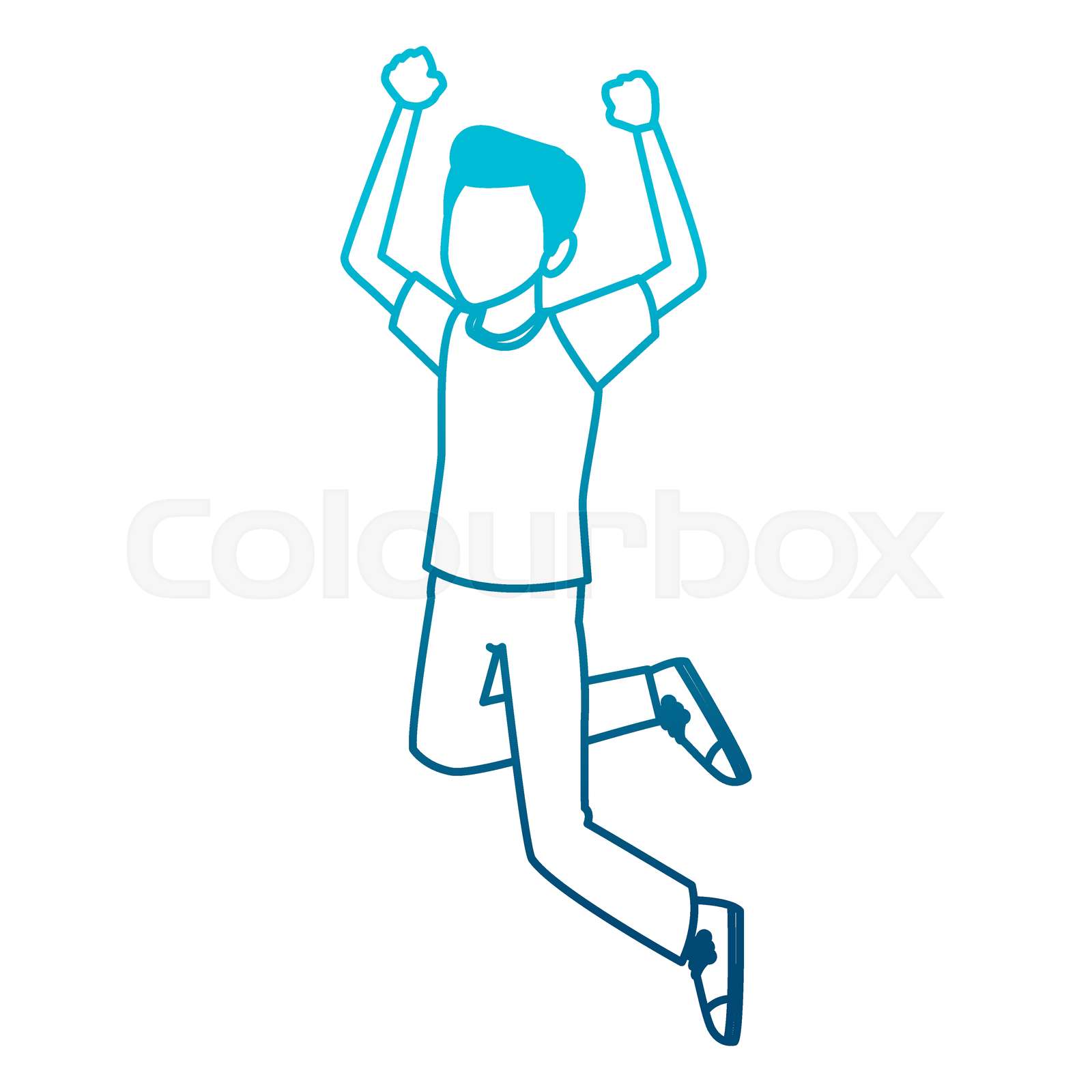 Man happy jumping cartoon | Stock vector | Colourbox