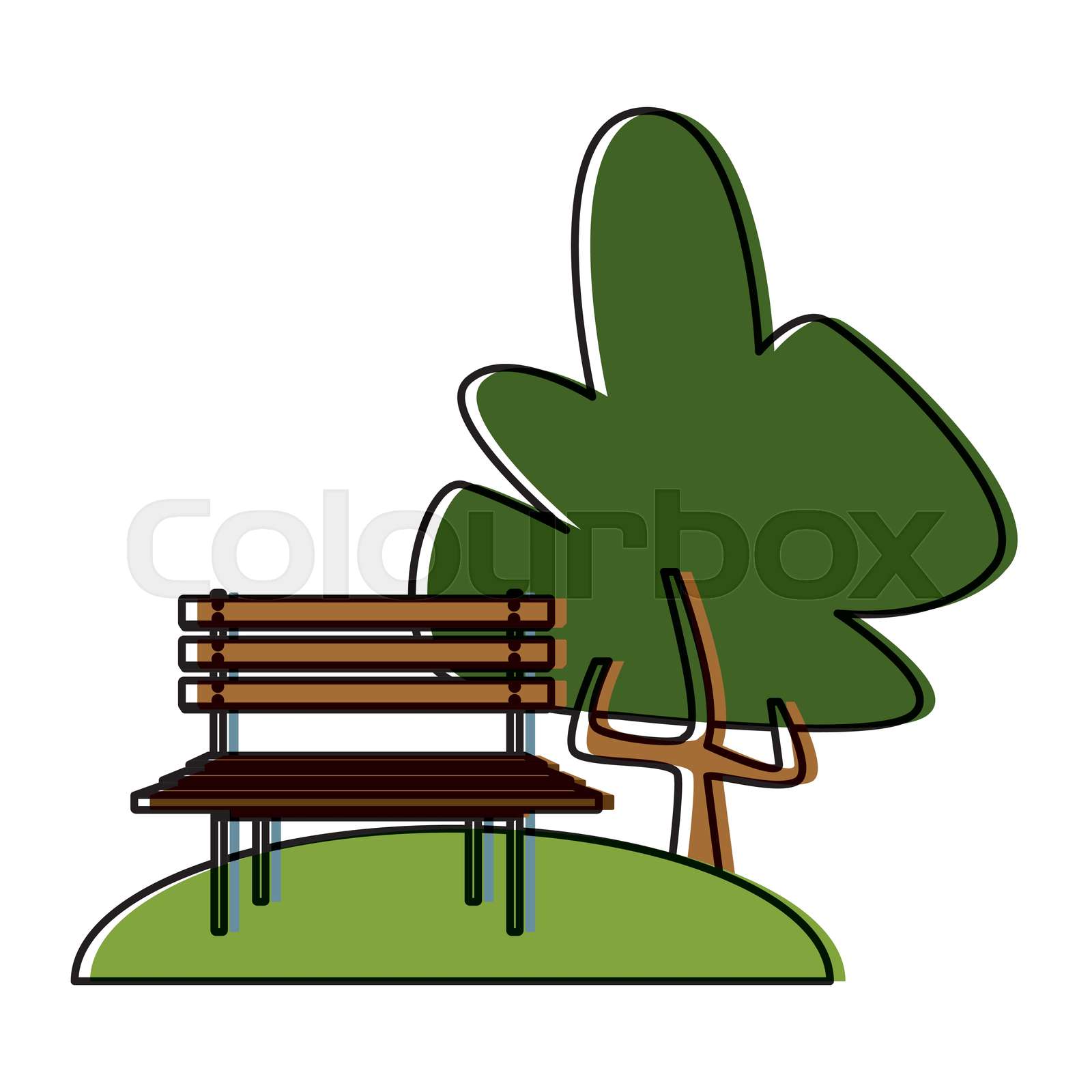 Chair in the park | Stock vector | Colourbox
