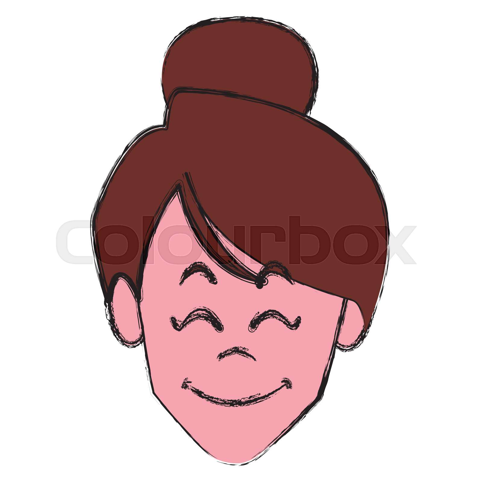 Woman face smiling cartoon | Stock vector | Colourbox