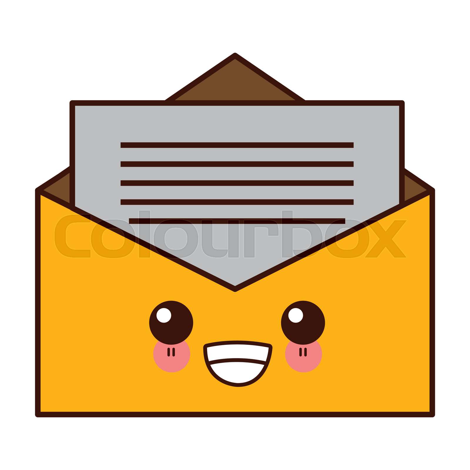 Mail or email symbol cute kawaii cartoon | Stock vector | Colourbox