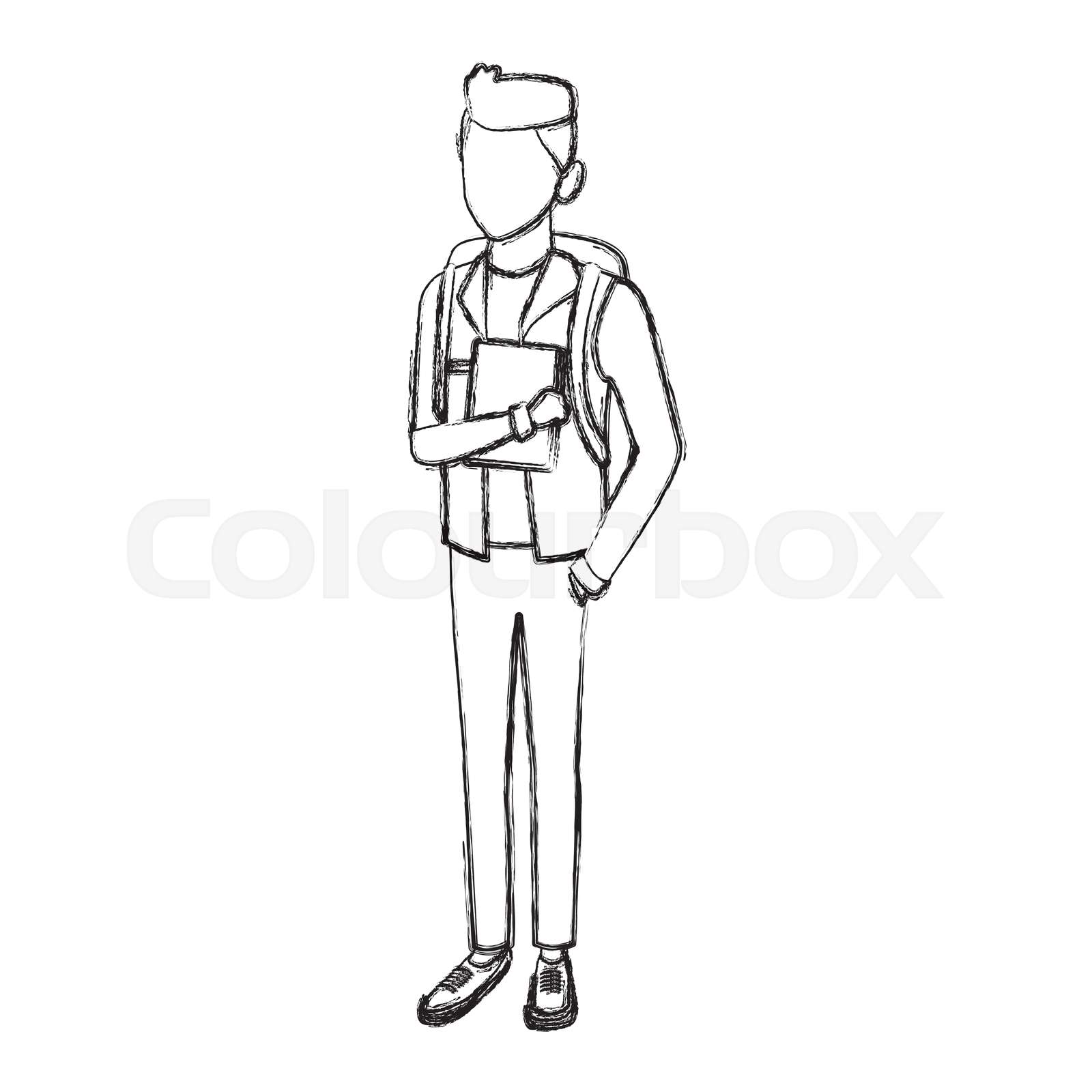 Young man student cartoon | Stock vector | Colourbox