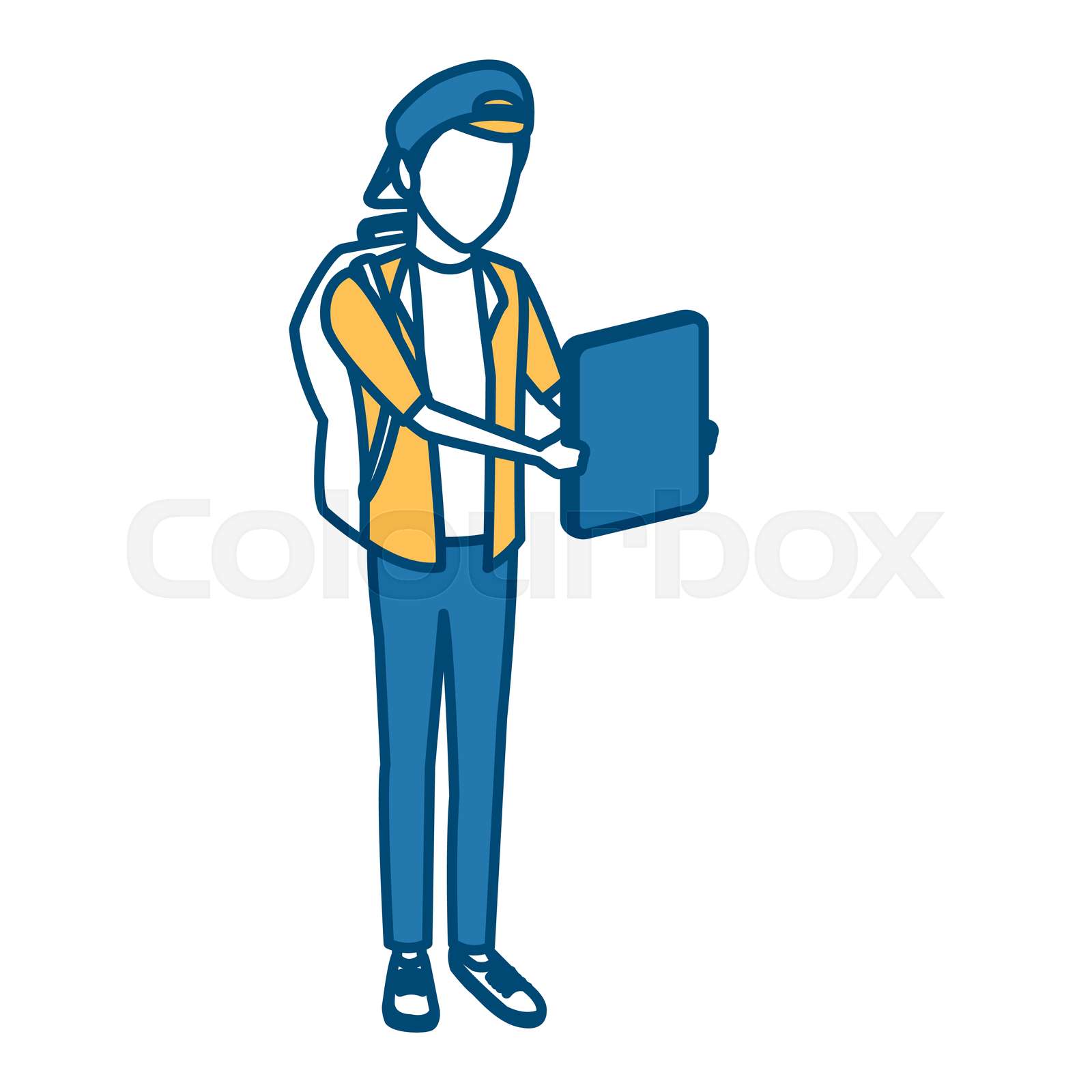 Young man student cartoon | Stock vector | Colourbox