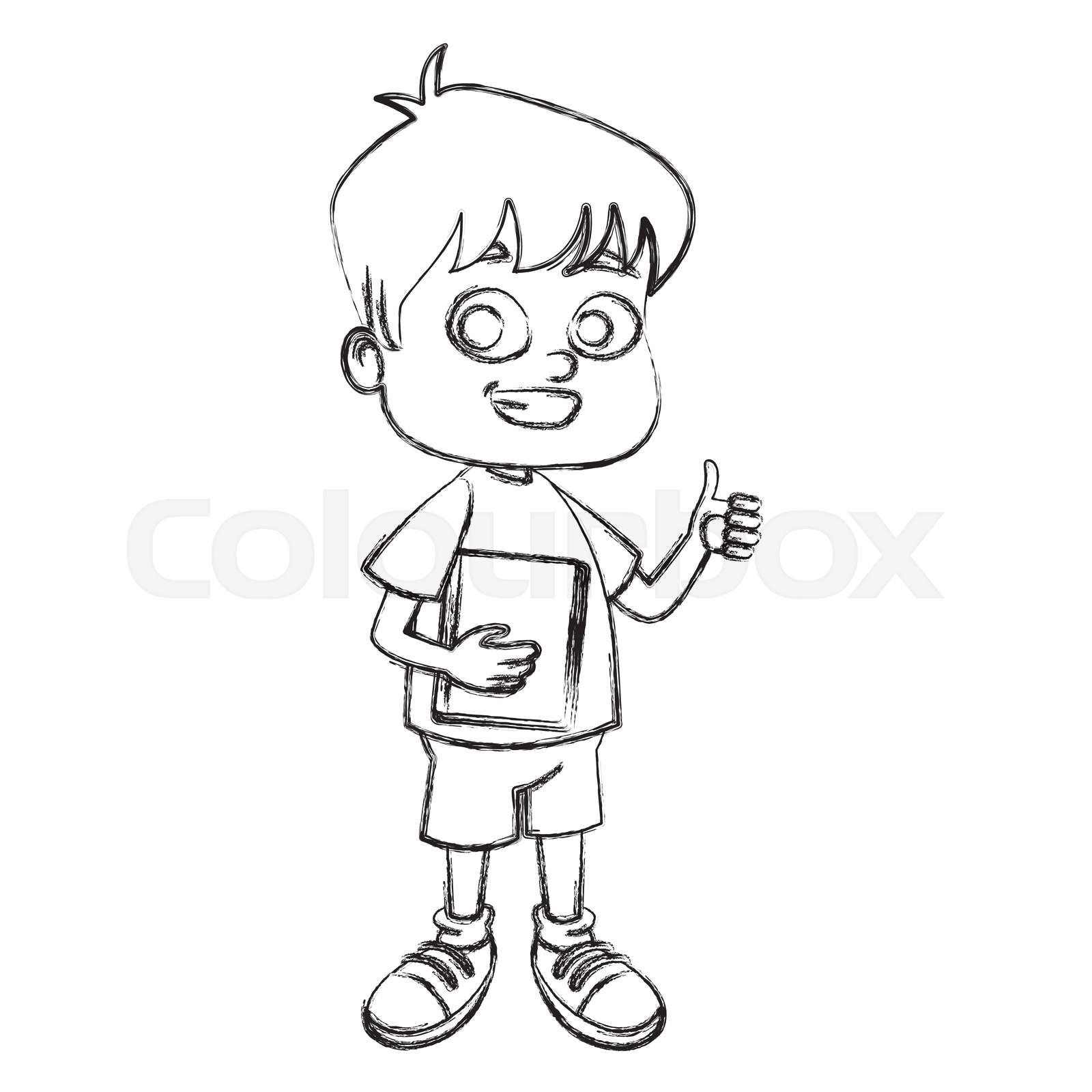 Primary Boy Clipart Black And White