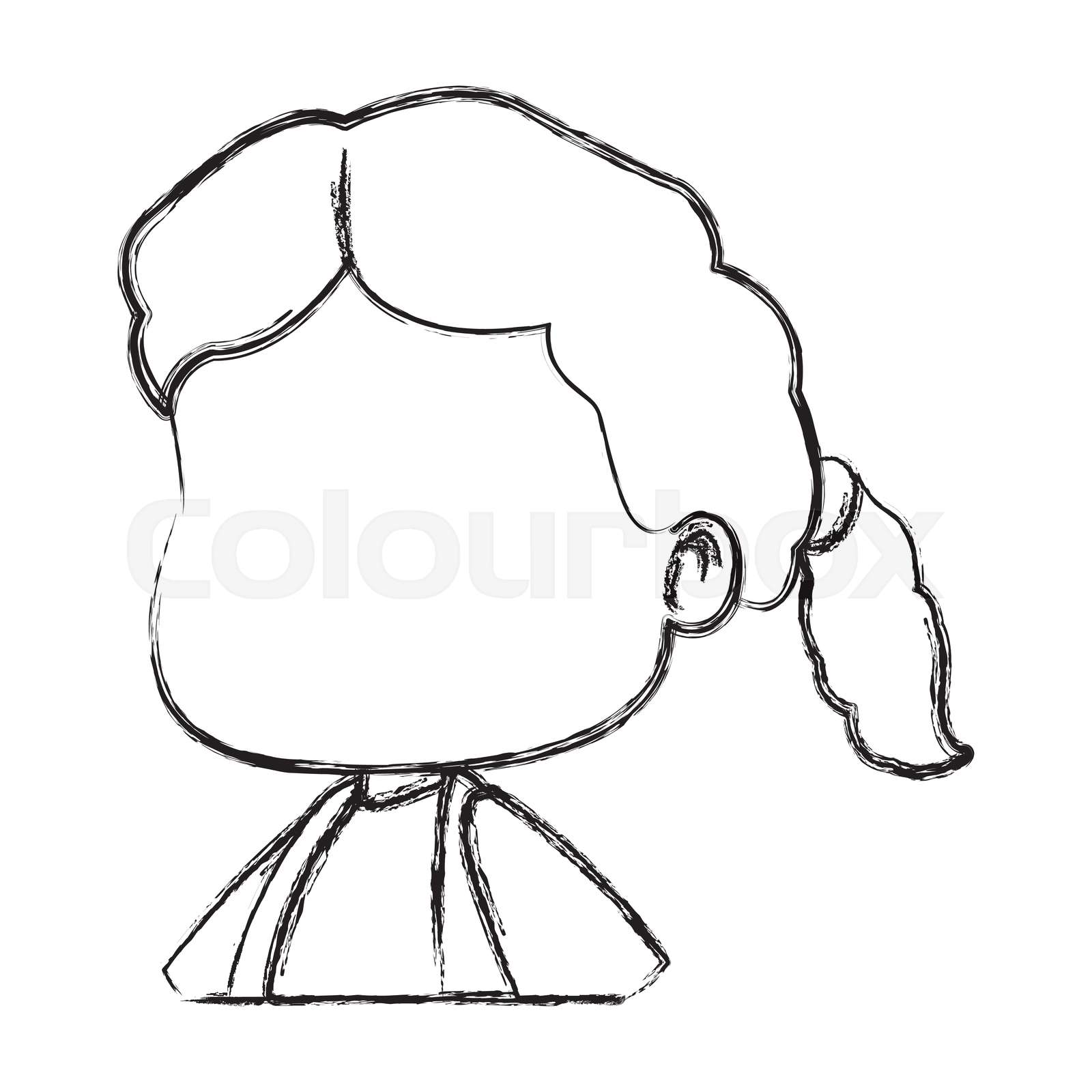 Faceless girl cartoon | Stock vector | Colourbox