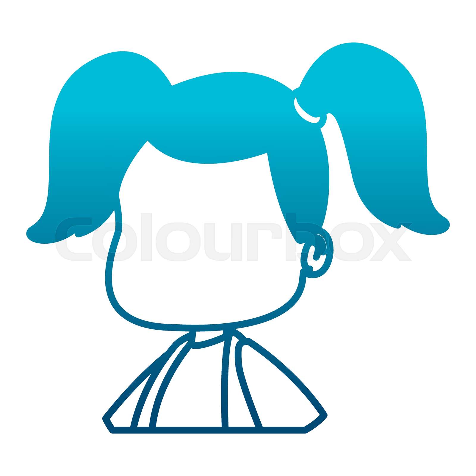 Faceless girl cartoon | Stock vector | Colourbox