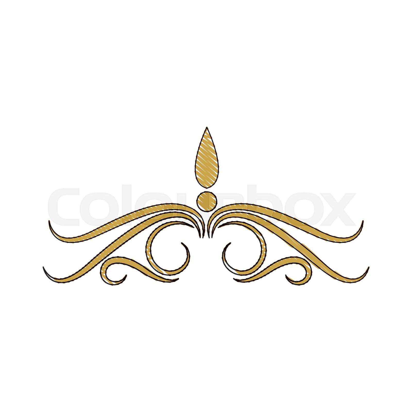 golden crest decoration elegant vignette image | Stock vector | Colourbox