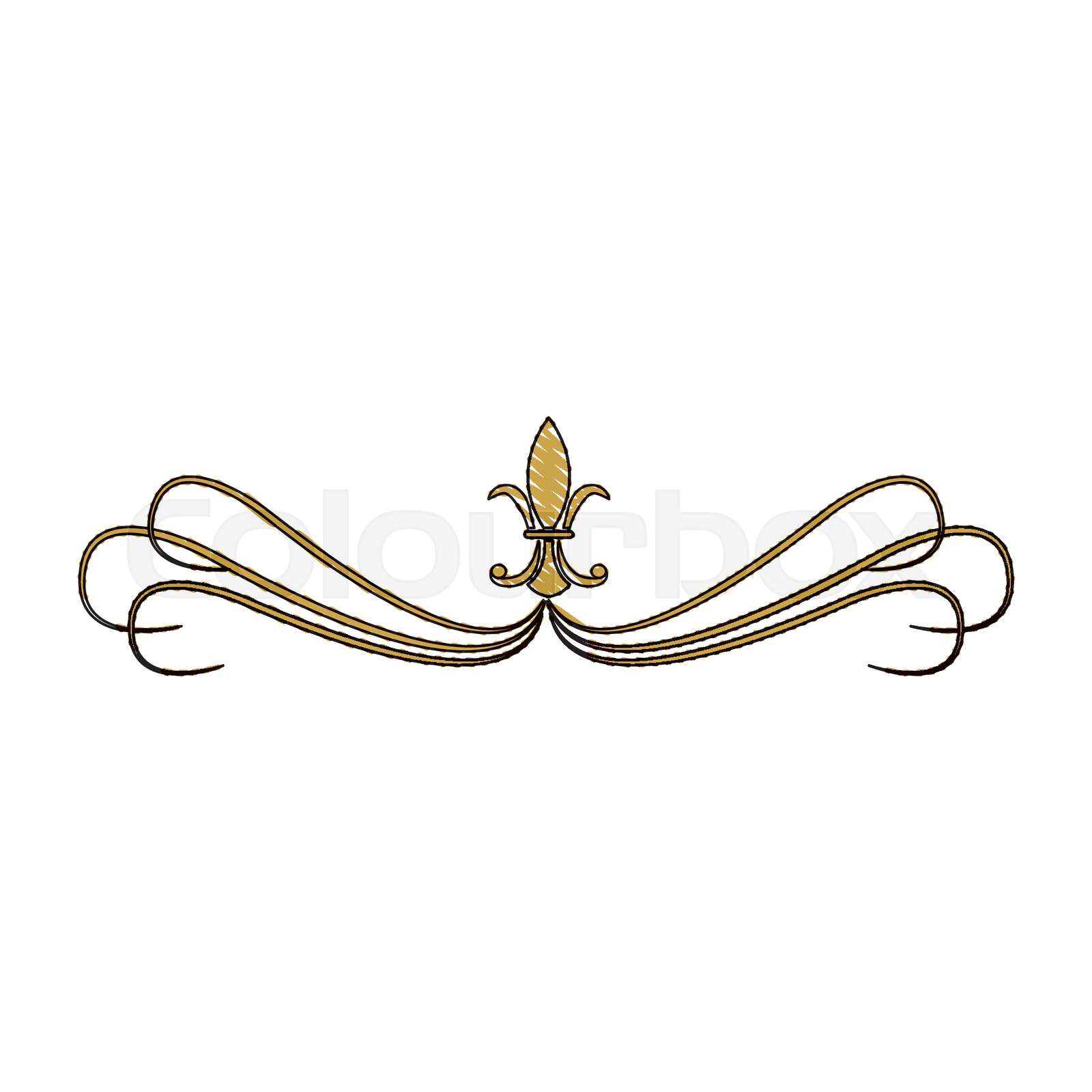 golden crest decoration elegant vignette image | Stock vector | Colourbox