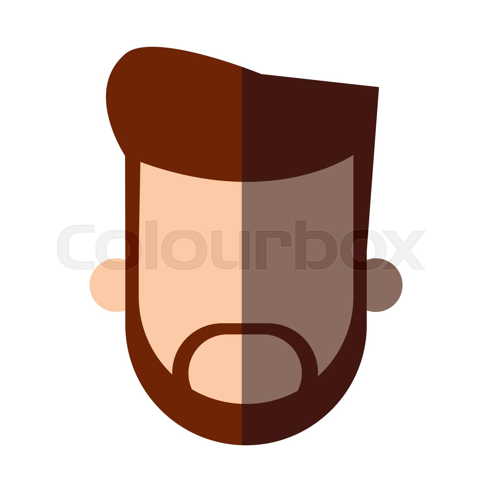 faceless head beard man people image | Stock vector | Colourbox
