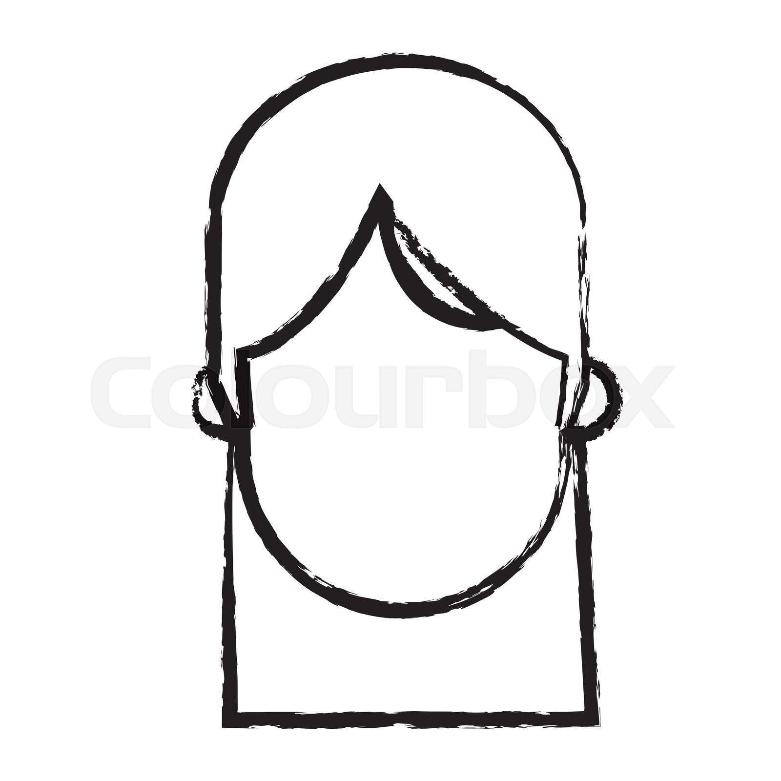 faceless head girl people sketch | Stock vector | Colourbox