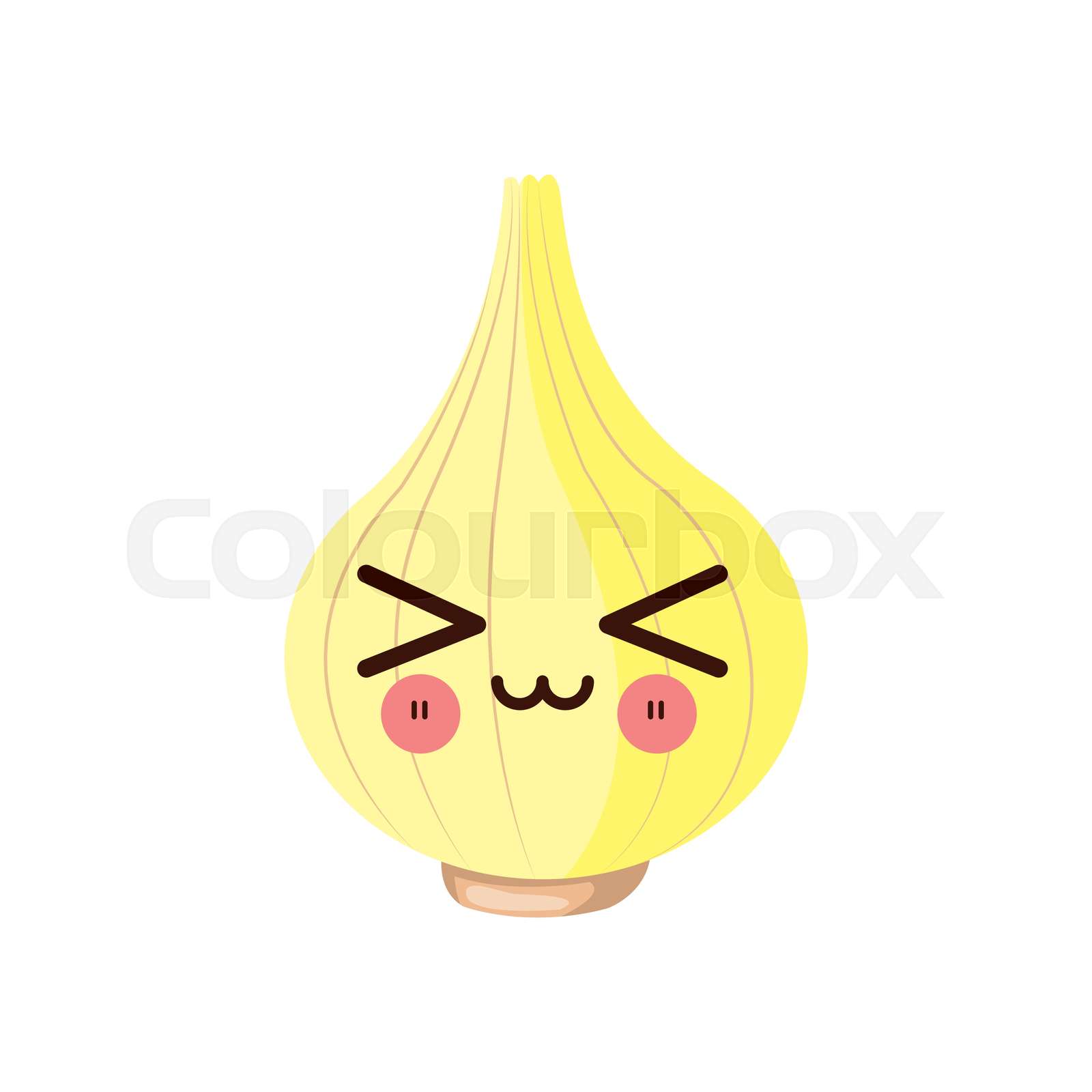 kawaii onion vegetable fresh food image | Stock vector | Colourbox