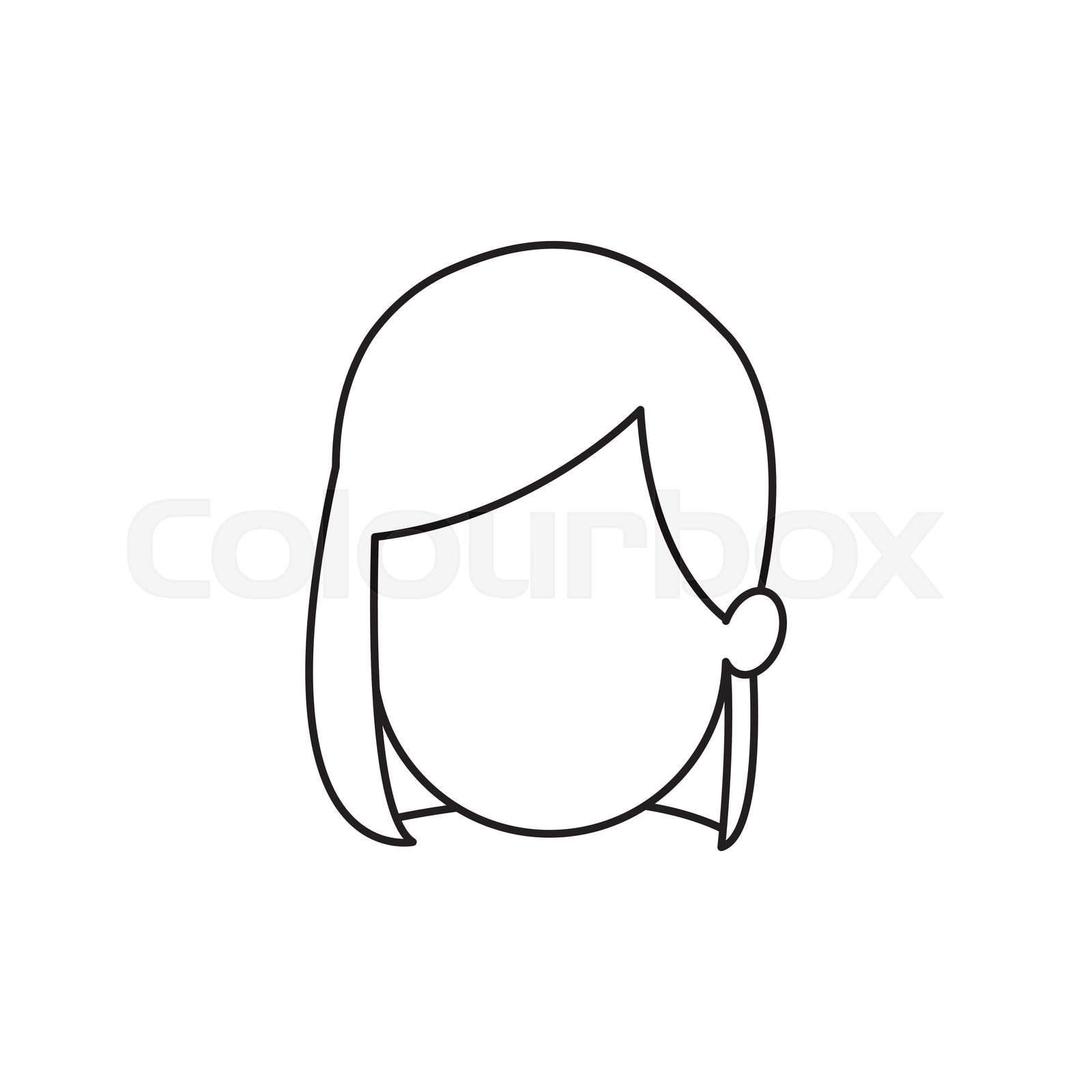 outline head girl character person | Stock vector | Colourbox