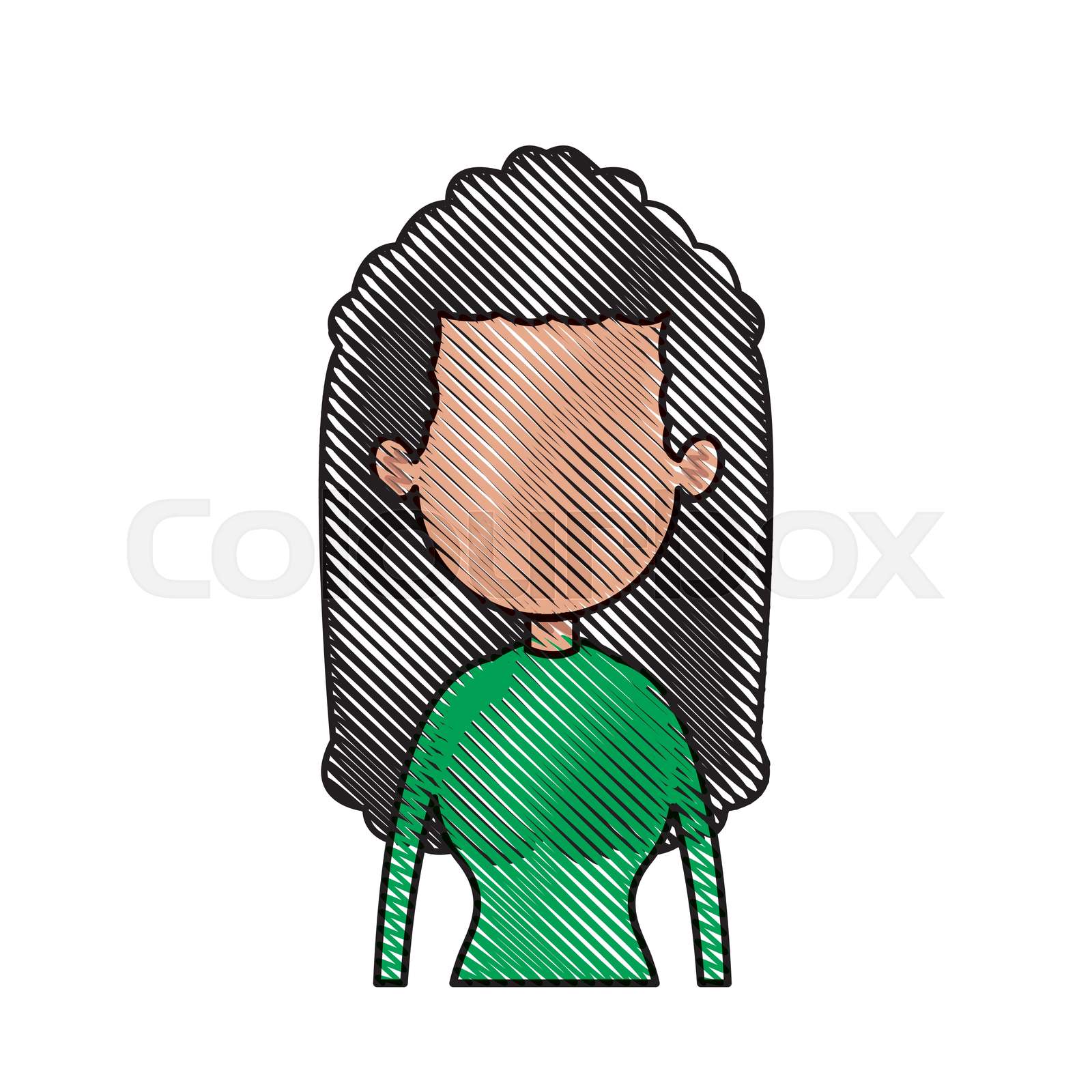 drawing portrait girl avatar fashion image | Stock vector | Colourbox