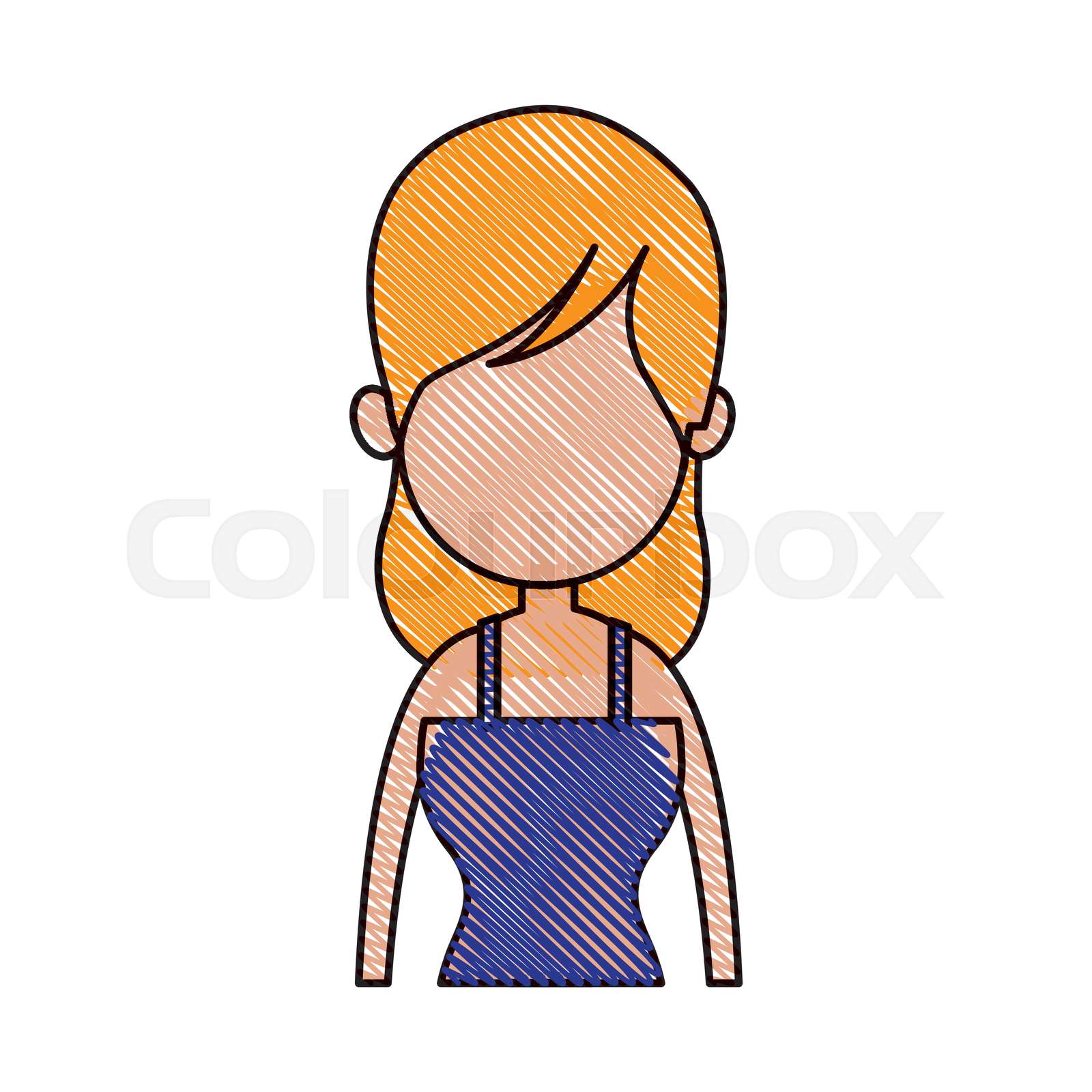 drawing portrait girl avatar fashion image | Stock vector | Colourbox