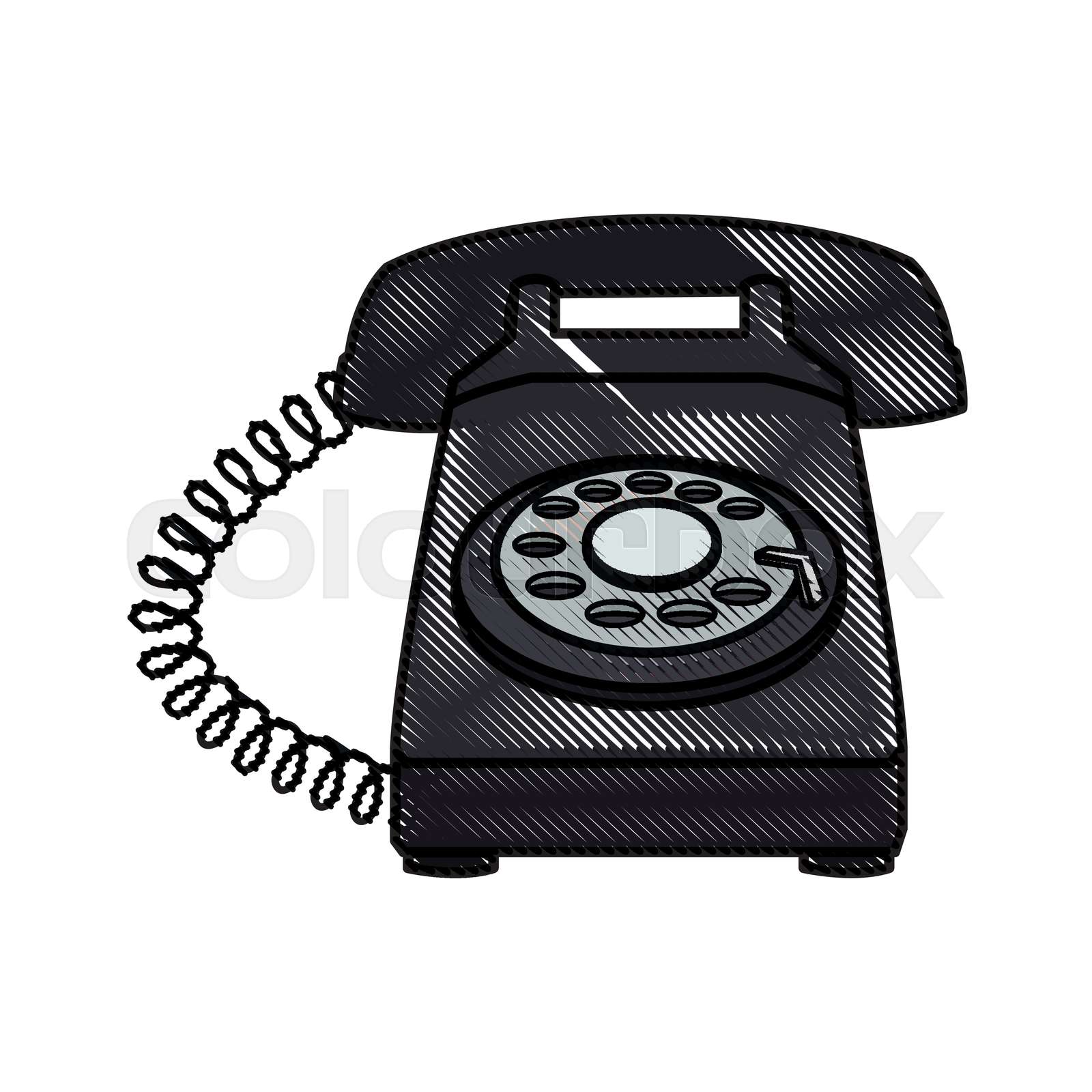 drawing telephone communication device image | Stock vector | Colourbox