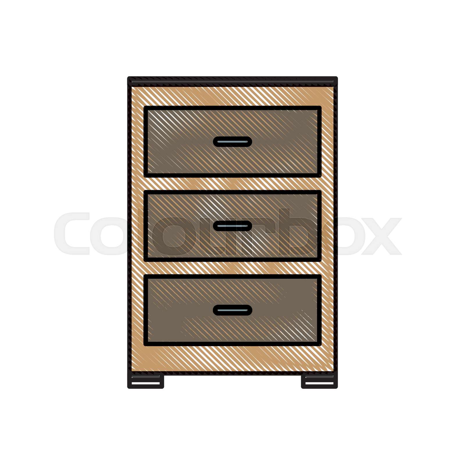 drawing cabinet file archive document office | Stock vector | Colourbox