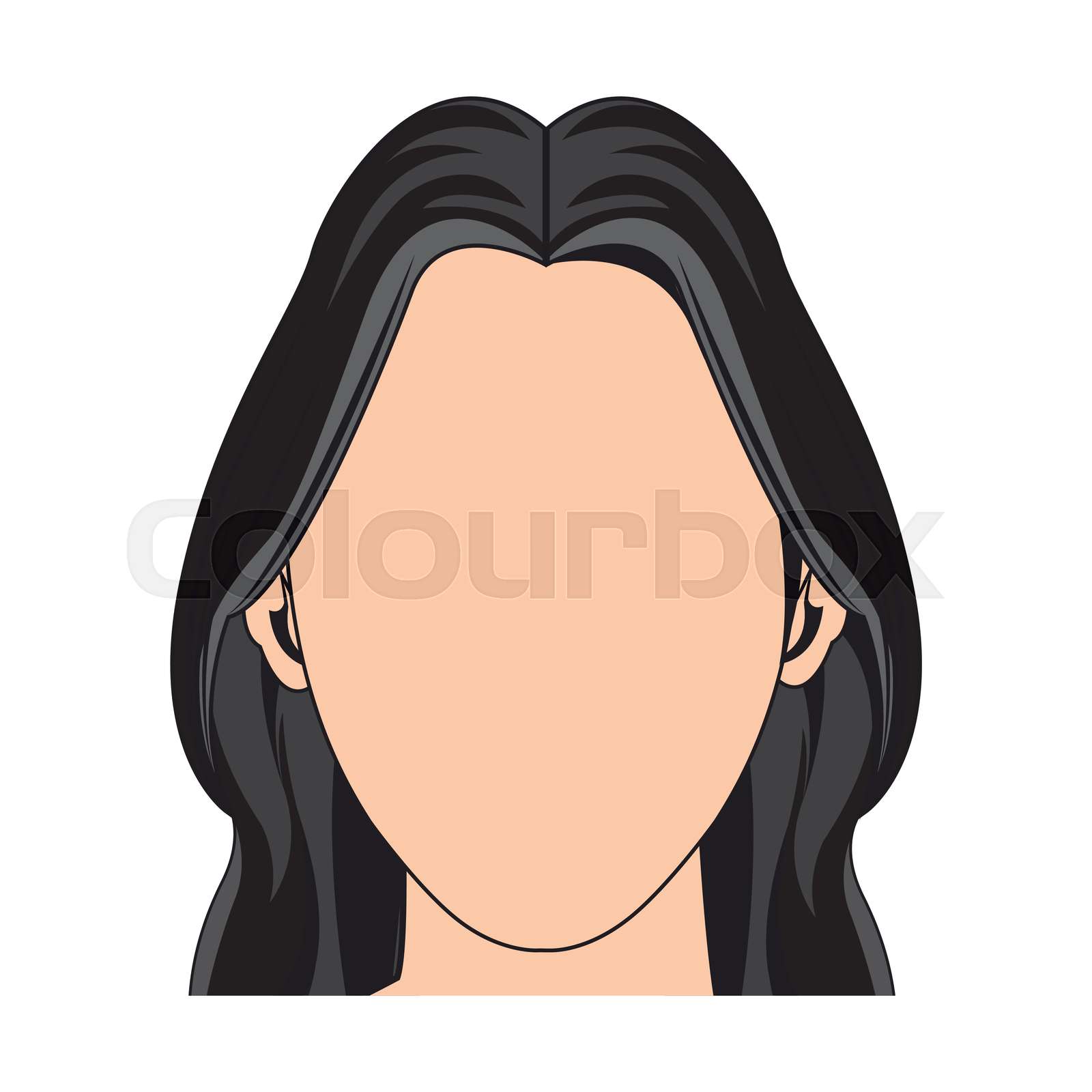 silhouette faceless woman fashion hairstyle vector illustration | Stock ...