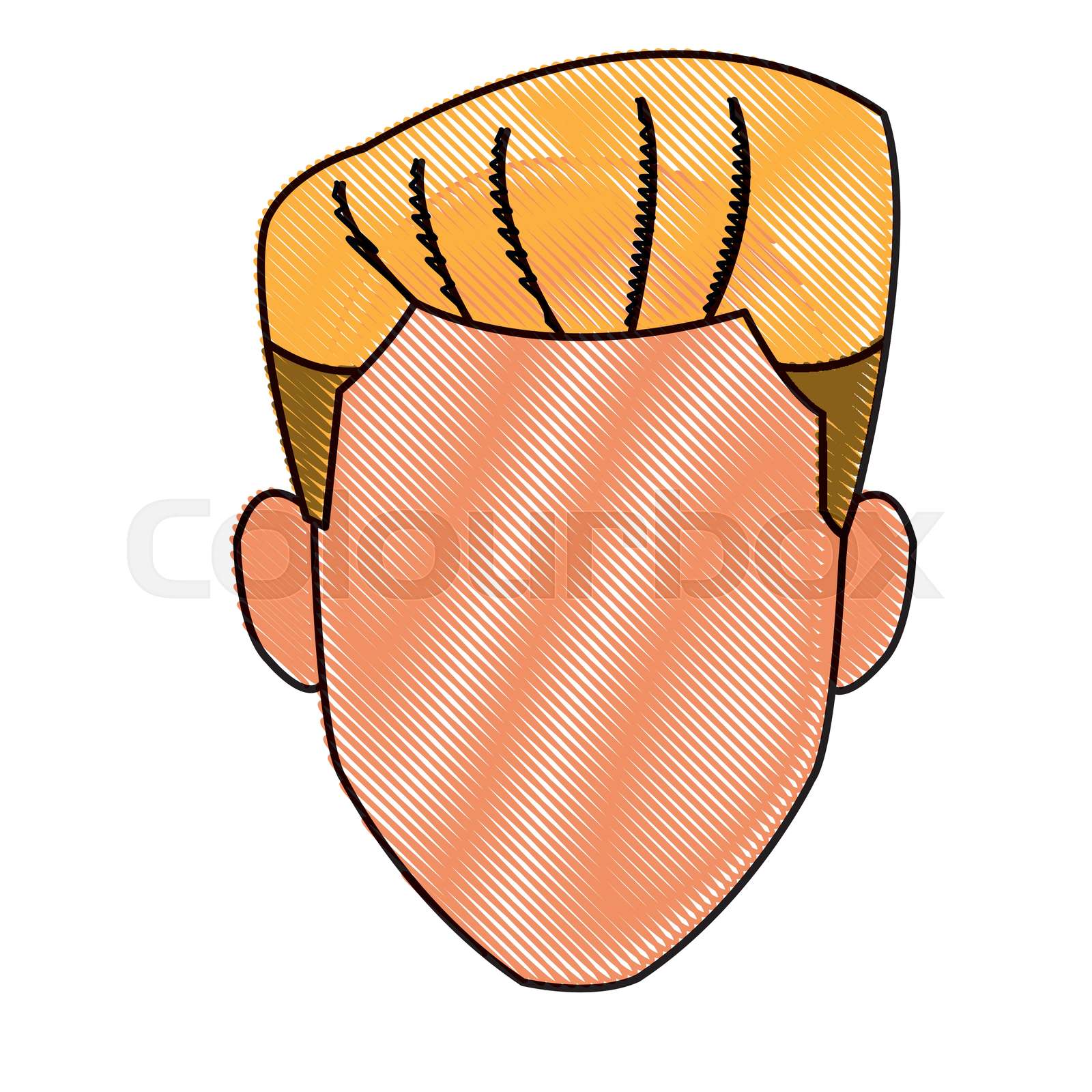 head face man character draw | Stock vector | Colourbox