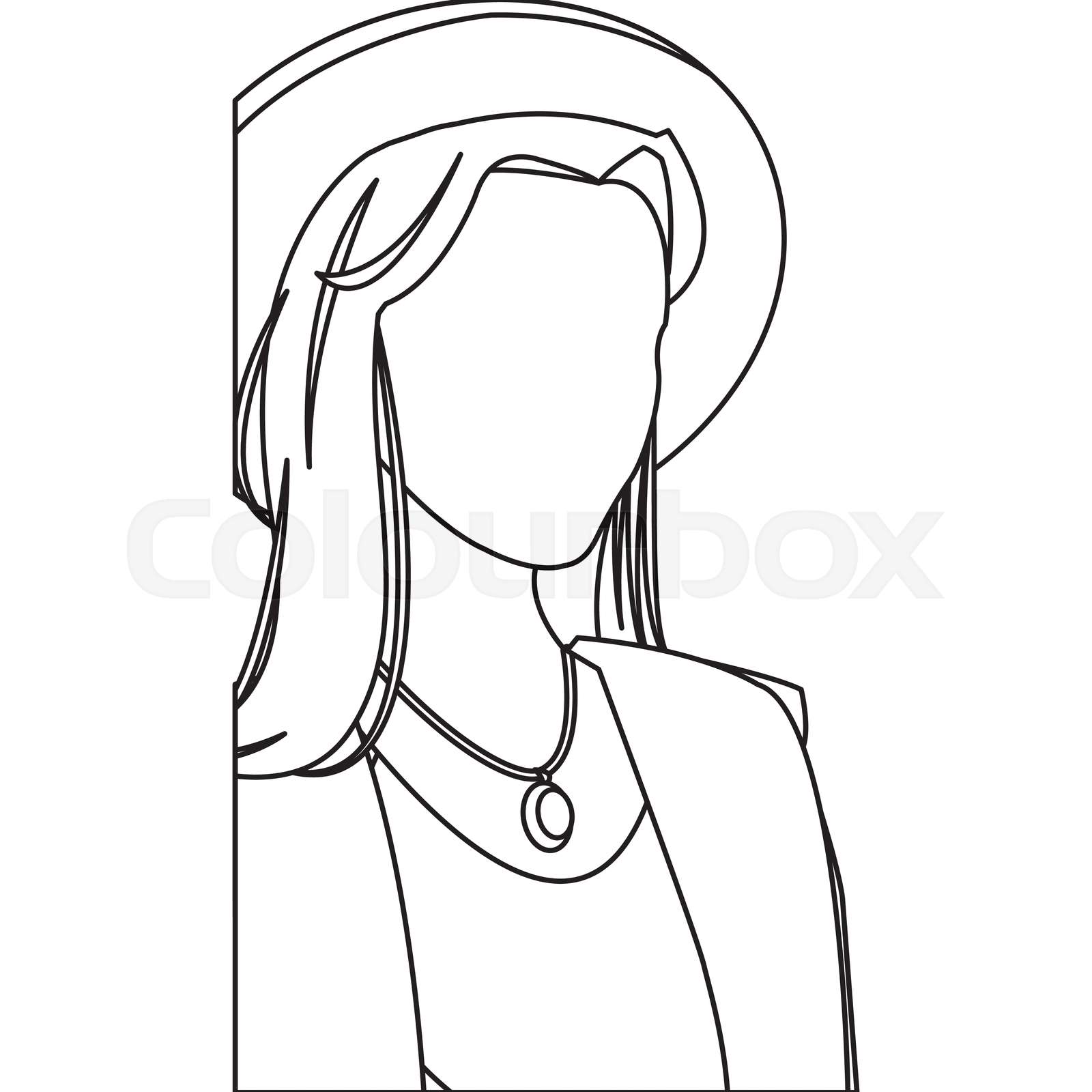 woman no face fashionable model outline | Stock vector | Colourbox