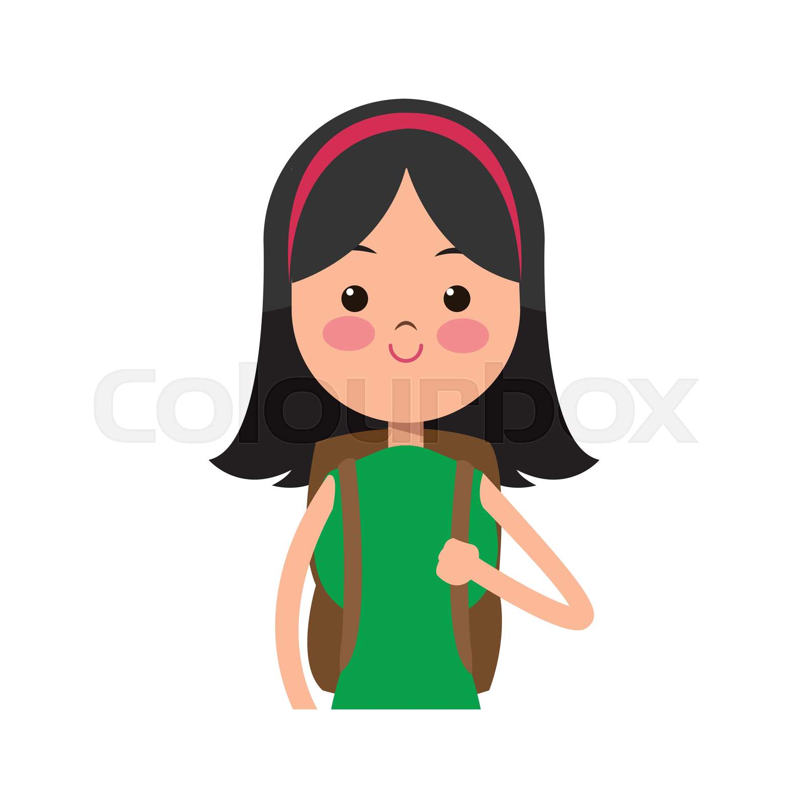 cute girl student elementary cheerful | Stock vector | Colourbox
