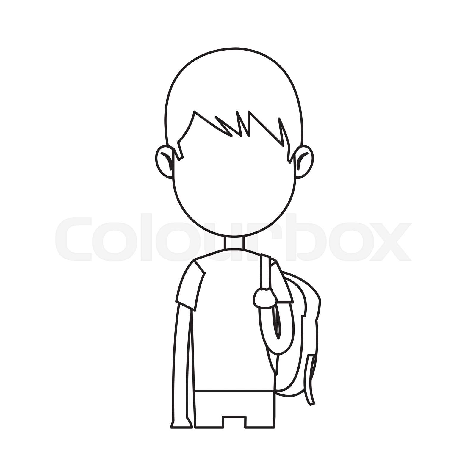 cartoon young boy student avatar | Stock vector | Colourbox
