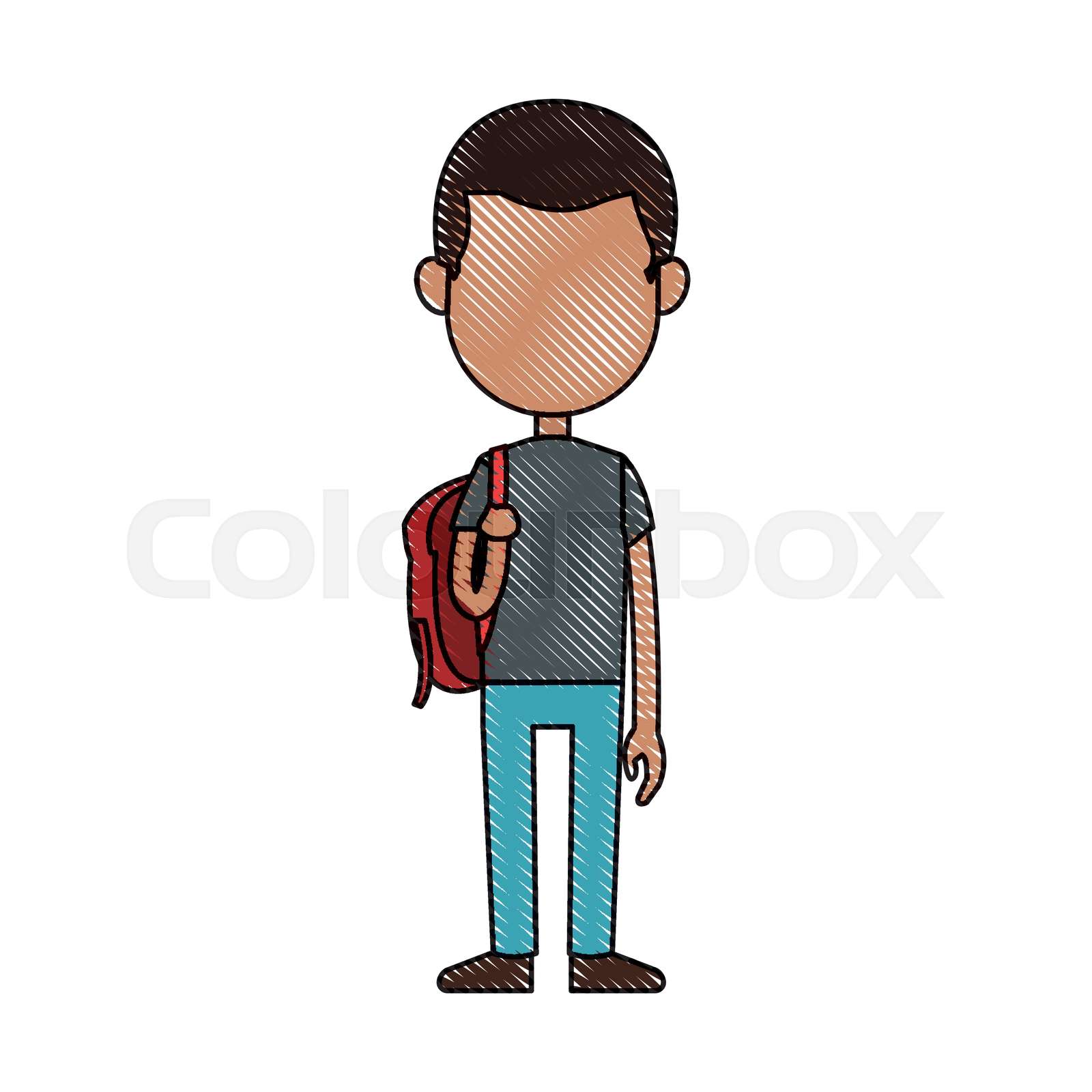 cartoon young boy student avatar | Stock vector | Colourbox