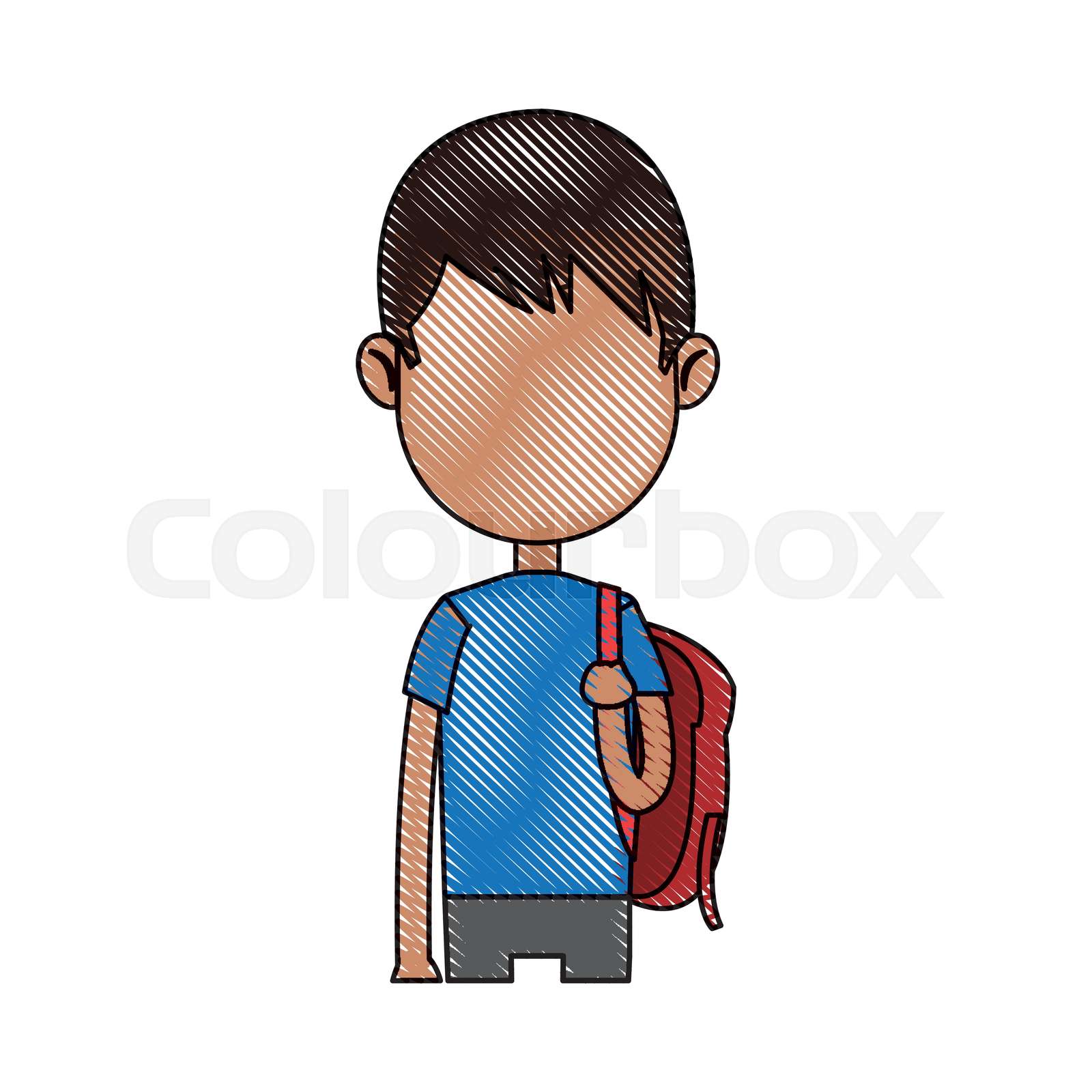 cartoon young boy student avatar | Stock vector | Colourbox