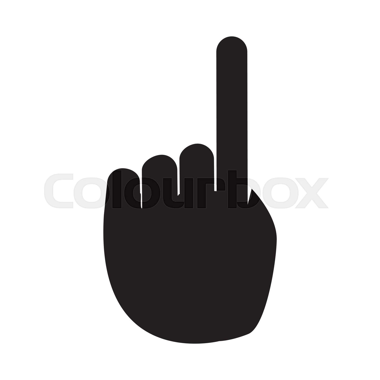 finger hand pointer gesture signal pictogram | Stock vector | Colourbox