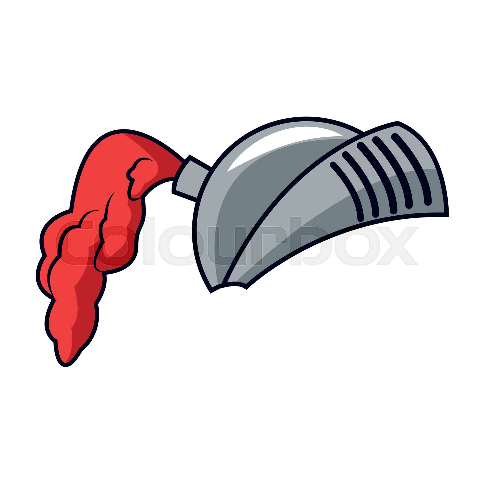 cartoon medieval helmet knight metal | Stock vector | Colourbox