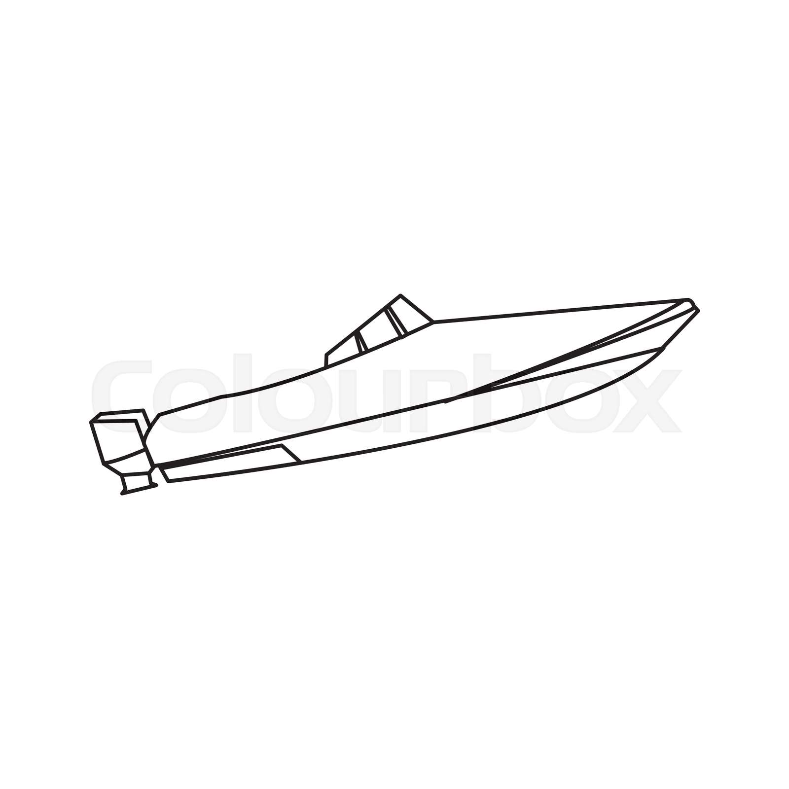 boat nautical transport luxury outline | Stock vector | Colourbox