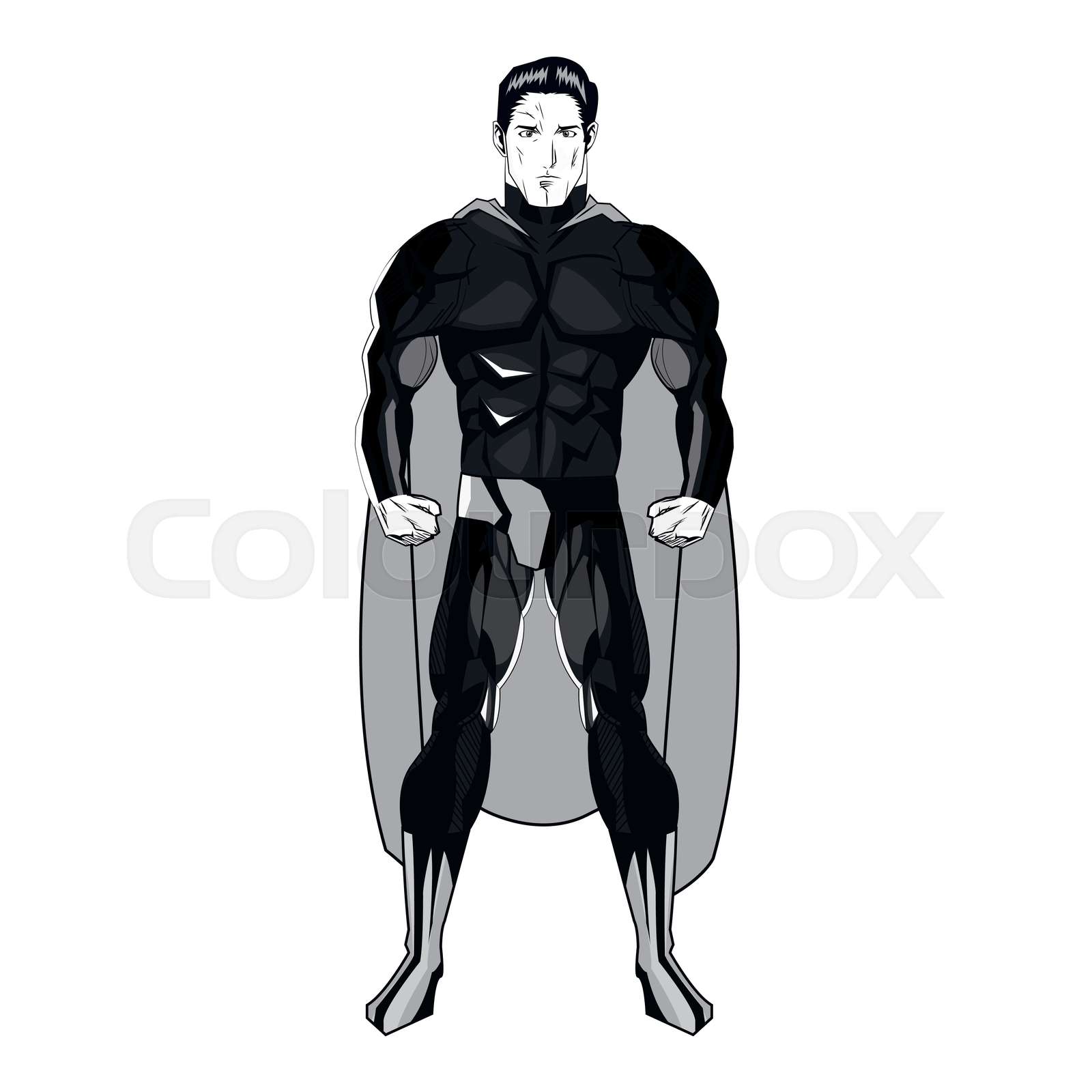 superhero figure standing proud image | Stock vector | Colourbox