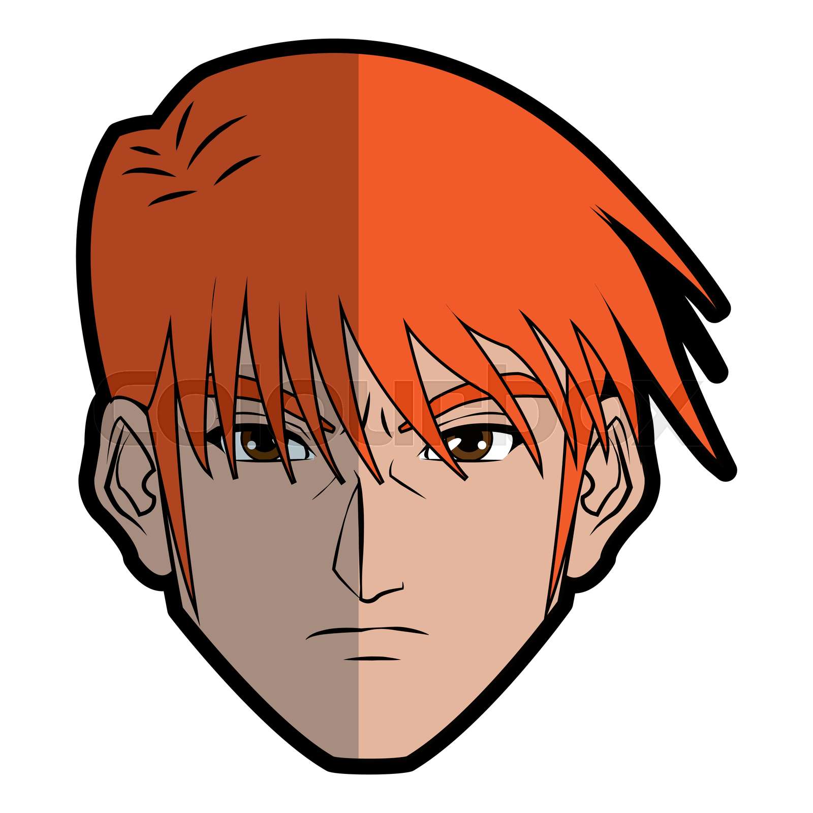 anime style male character head | Stock vector | Colourbox