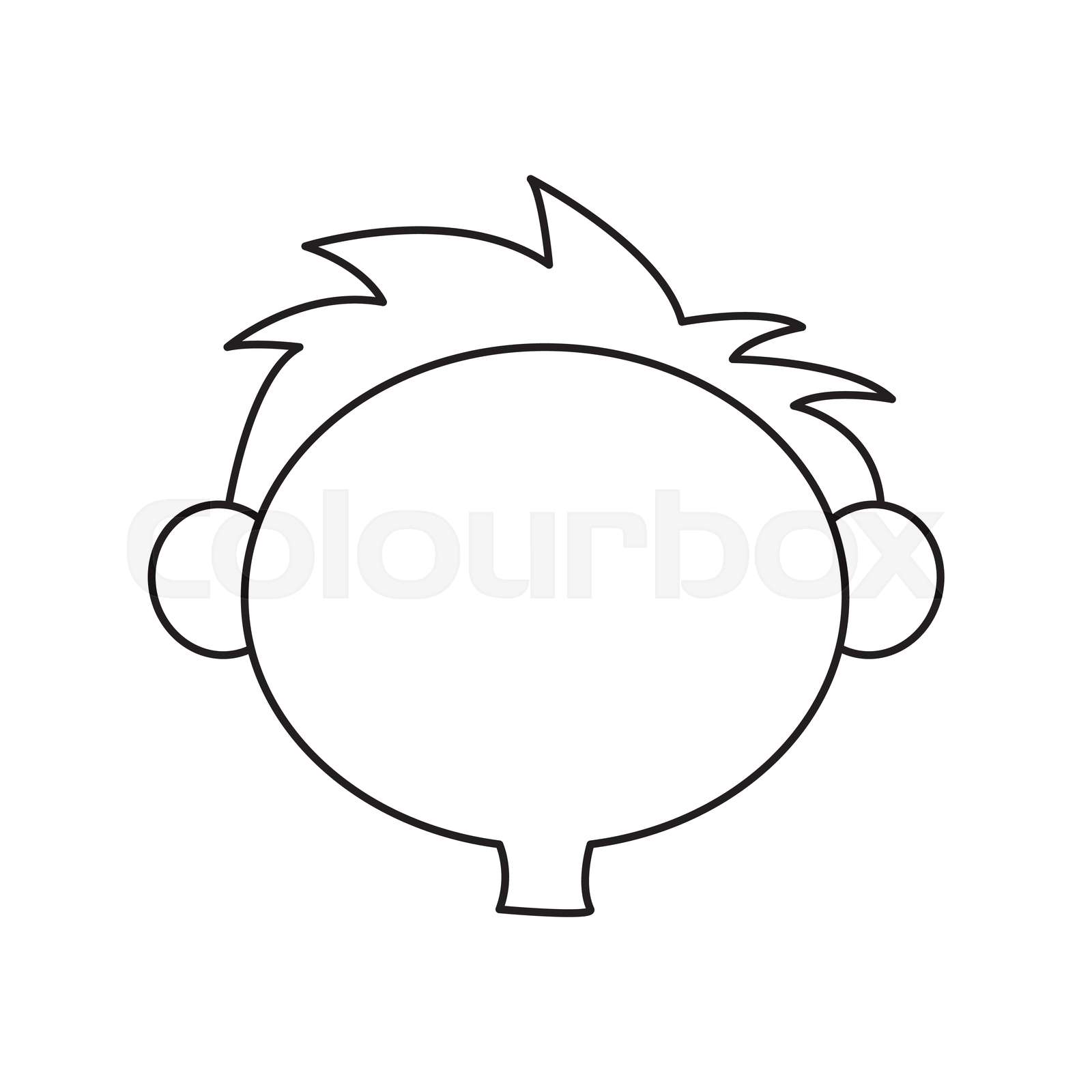 outline head boy little hair style | Stock vector | Colourbox