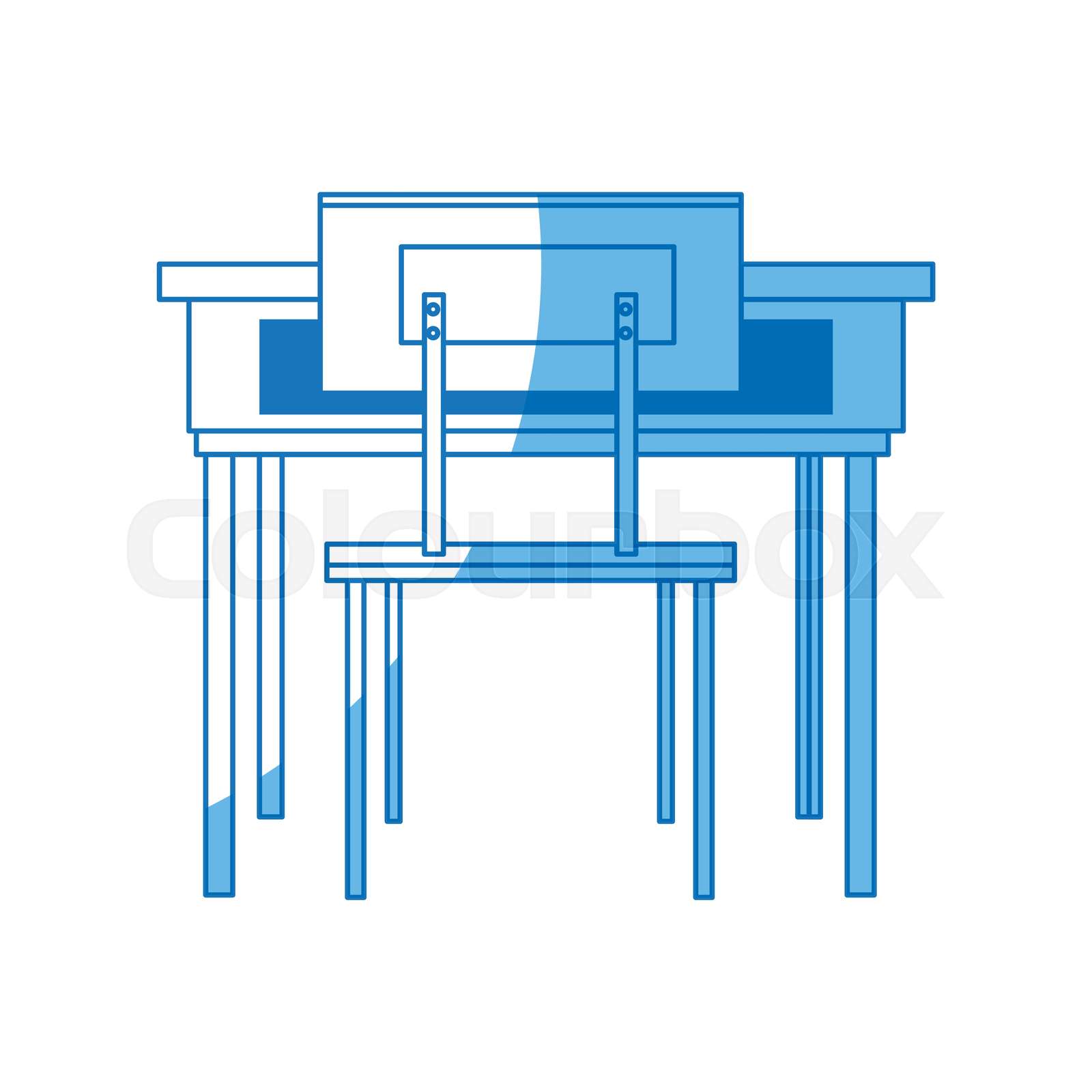 school table and chair furniture class | Stock vector | Colourbox